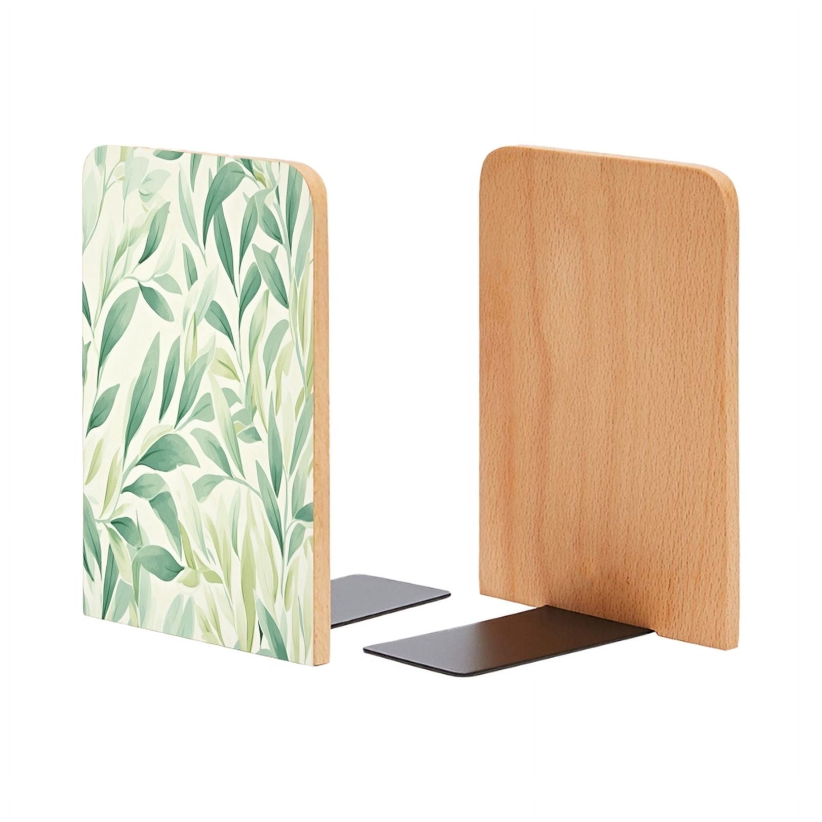 Bookends 1 Pair Non-Skid Bookend Wood Bookends for Shelves Book Stand ...