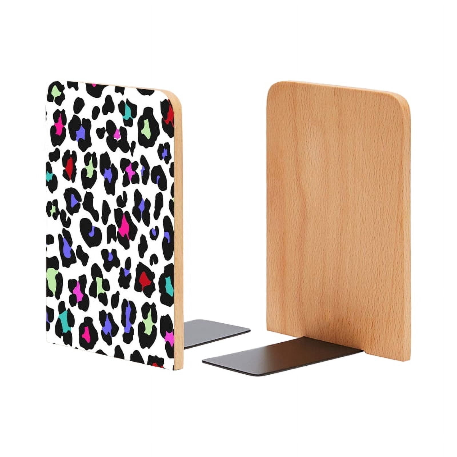 Bookends 1 Pair Non-Skid Bookend Wood Bookends for Shelves Book Stand ...