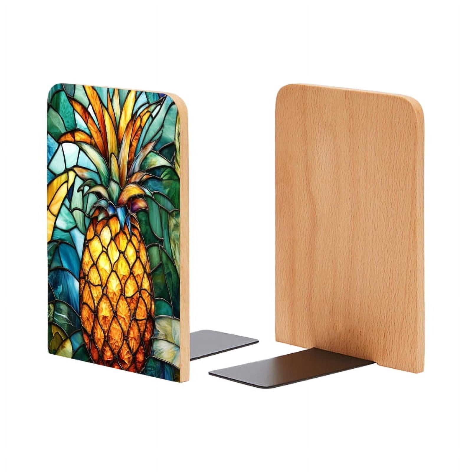 Bookends 1 Pair Non-Skid Bookend Wood Bookends for Shelves Book Stand ...