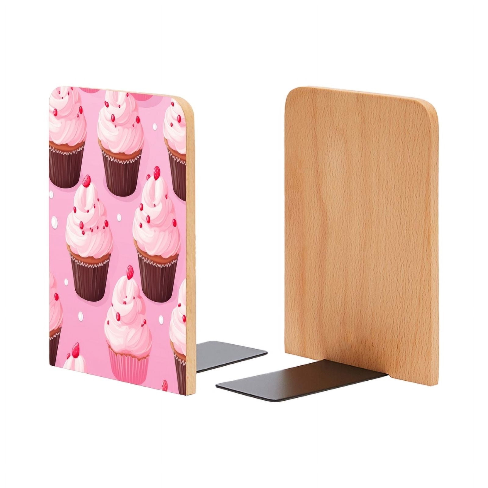 Bookends 1 Pair Non-Skid Bookend Wood Bookends for Shelves Book Stand ...
