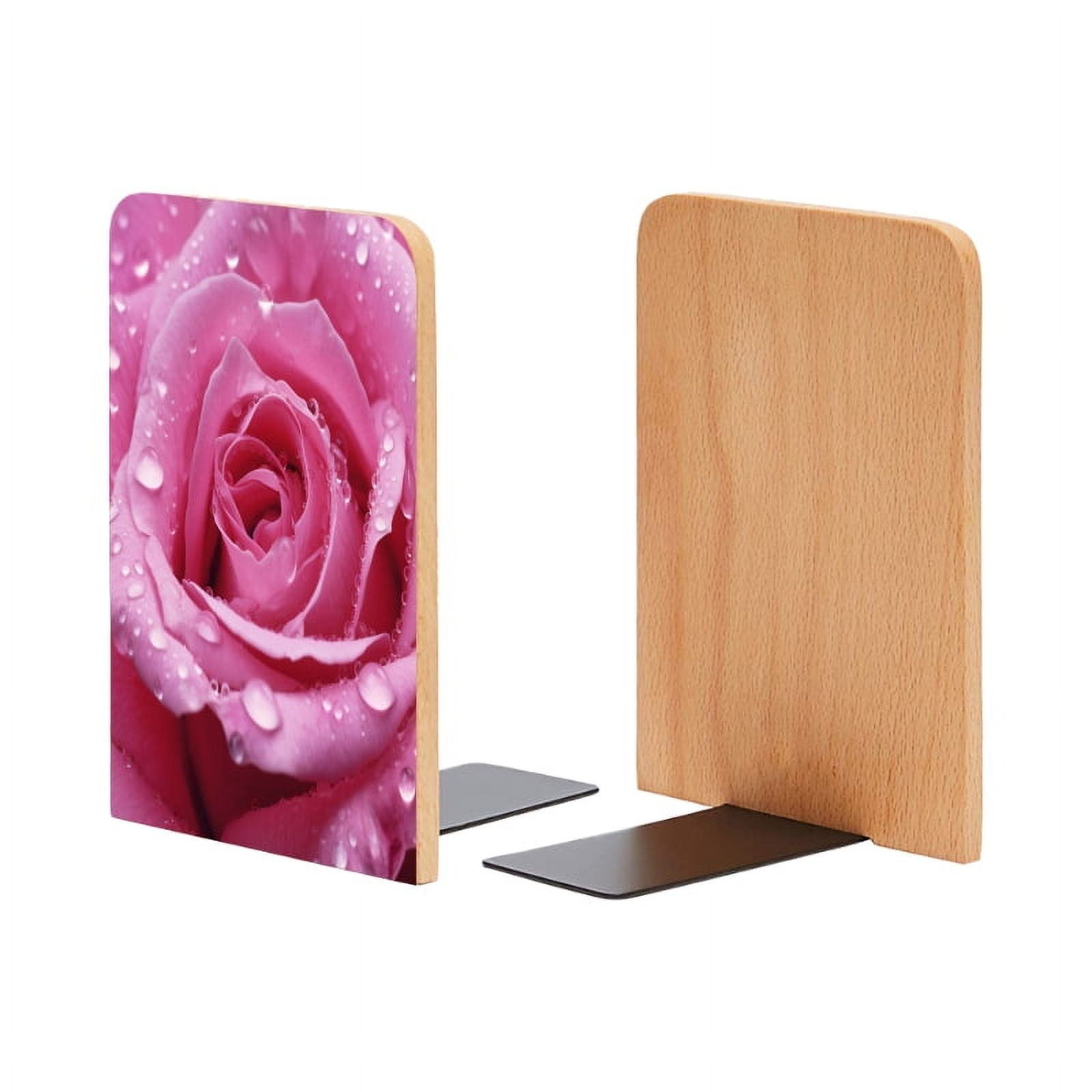 Bookends 1 Pair Non-Skid Bookend Wood Bookends for Shelves Book Stand ...