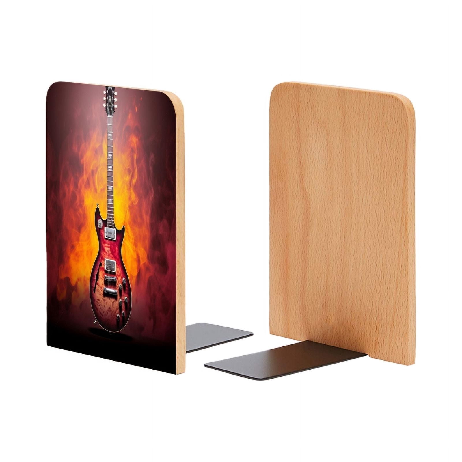 Bookends 1 Pair Non-Skid Bookend Wood Bookends for Shelves Book Stand ...