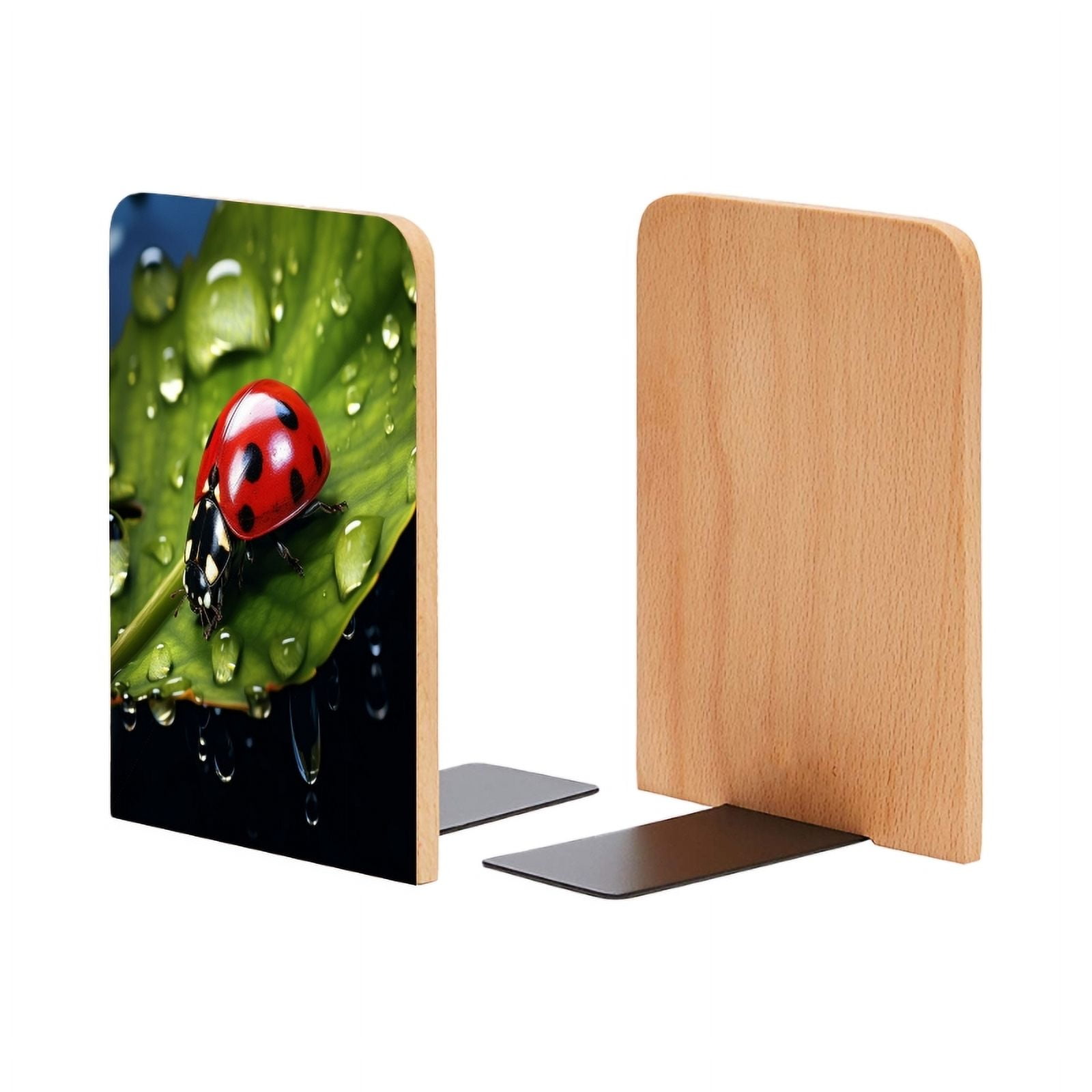 Bookends 1 Pair Non-Skid Bookend Wood Bookends for Shelves Book Stand ...