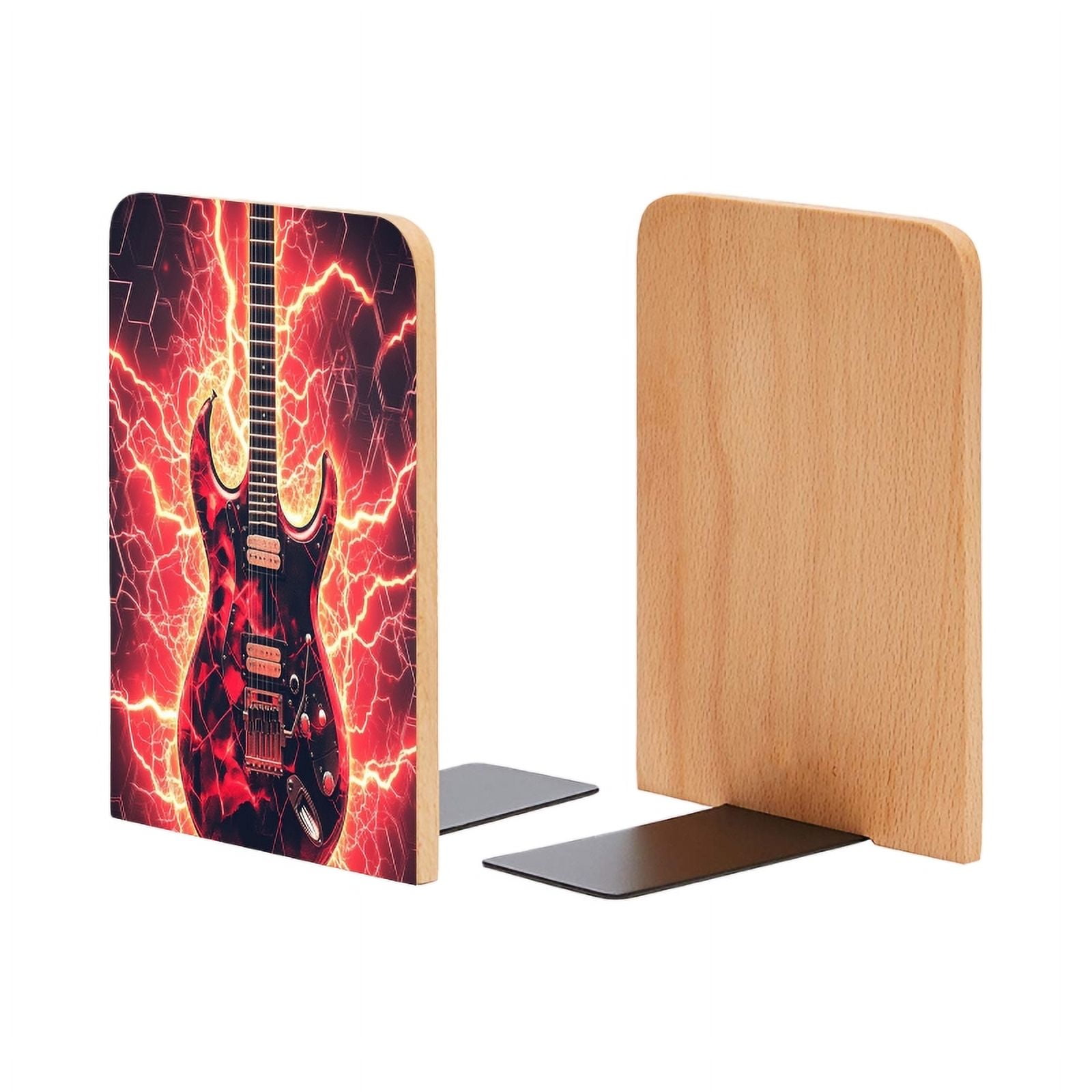 Bookends 1 Pair Non-Skid Bookend Wood Bookends for Shelves Book Stand ...