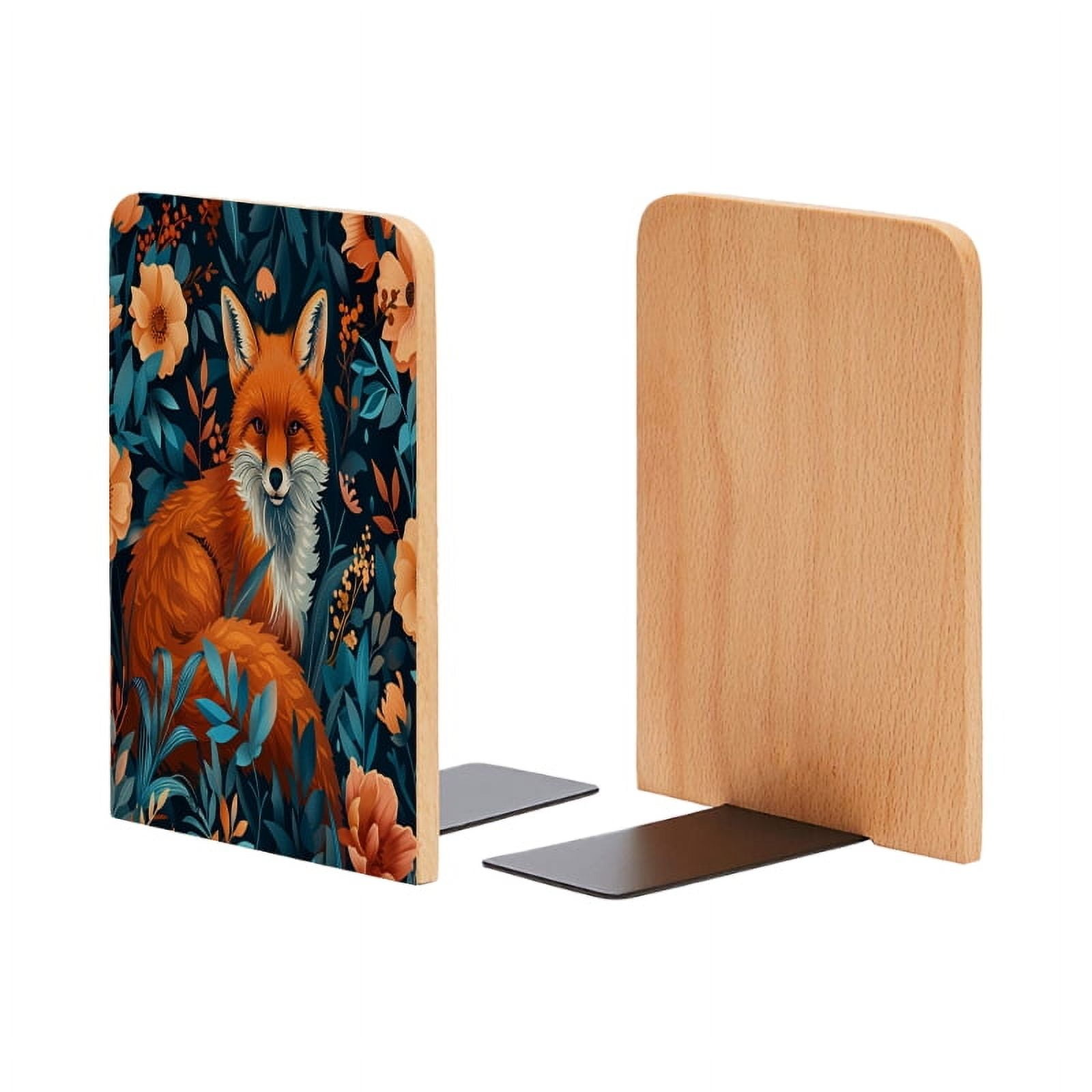 Bookends 1 Pair Non-Skid Bookend Wood Bookends for Shelves Book Stand ...