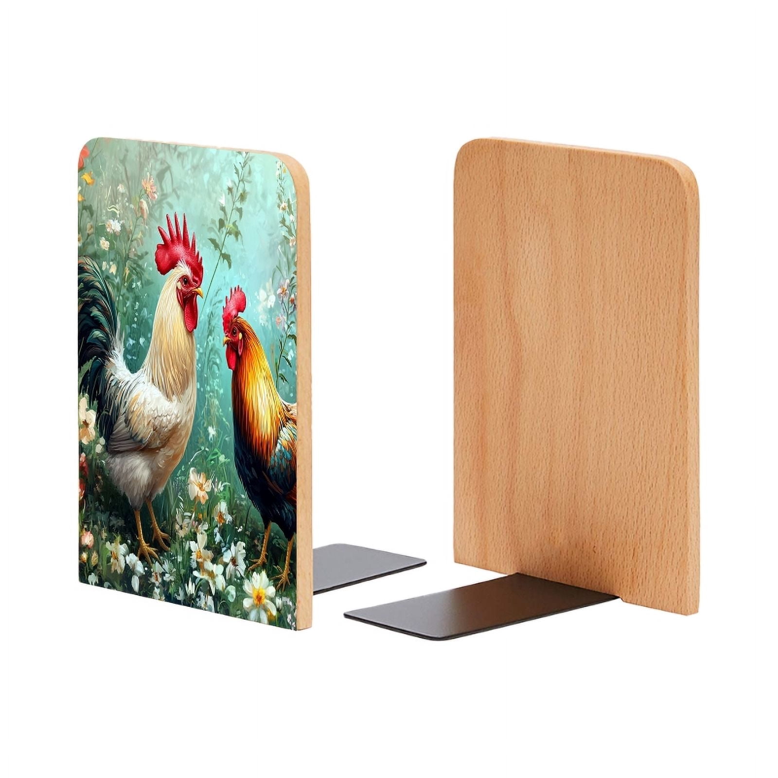 Bookends 1 Pair Non-Skid Bookend Wood Bookends for Shelves Book Stand ...