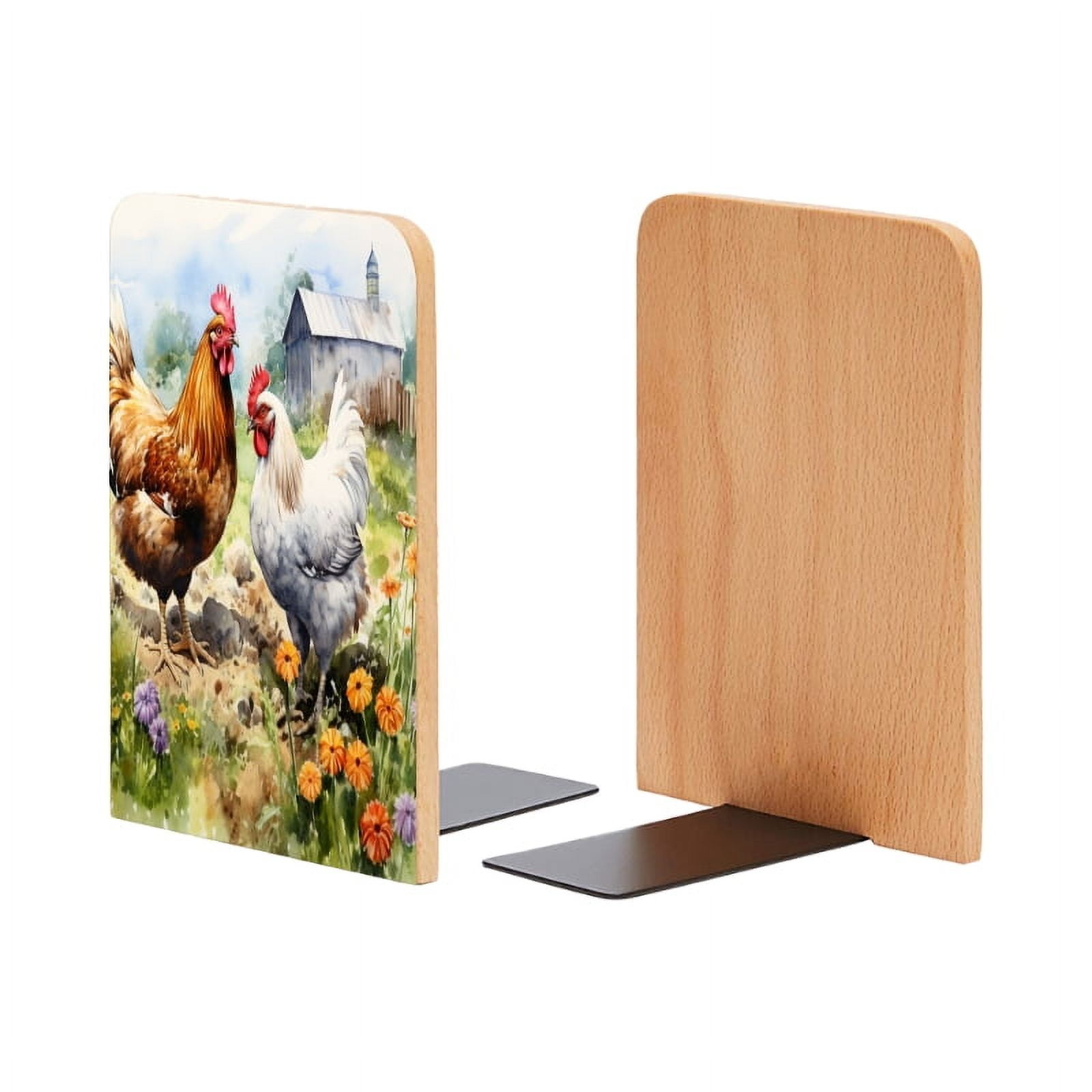 Bookends 1 Pair Non-Skid Bookend Wood Bookends for Shelves Book Stand ...