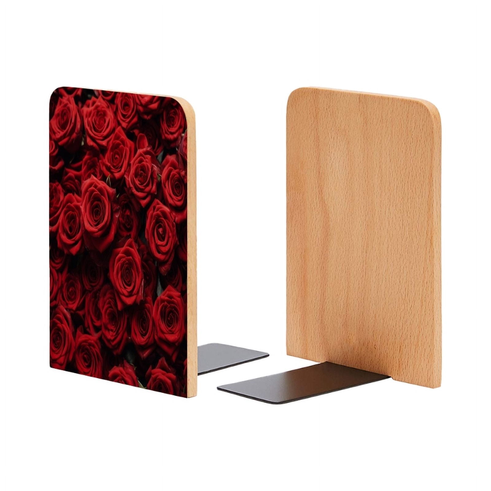 Bookends 1 Pair Non-Skid Bookend Wood Bookends for Shelves Book Stand ...