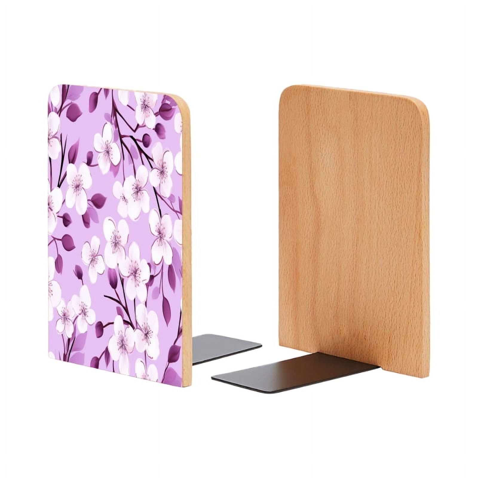 Bookends 1 Pair Non-Skid Bookend Wood Bookends for Shelves Book Stand ...