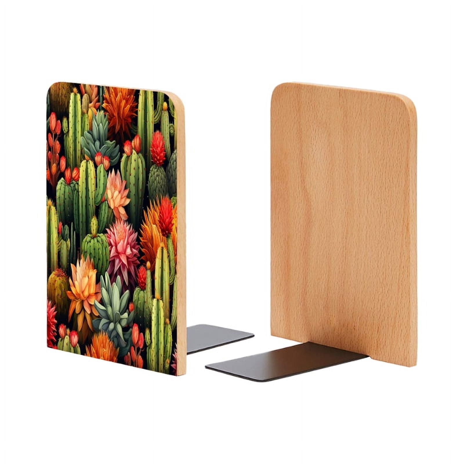 Bookends 1 Pair Non-Skid Bookend Wood Bookends for Shelves Book Stand ...