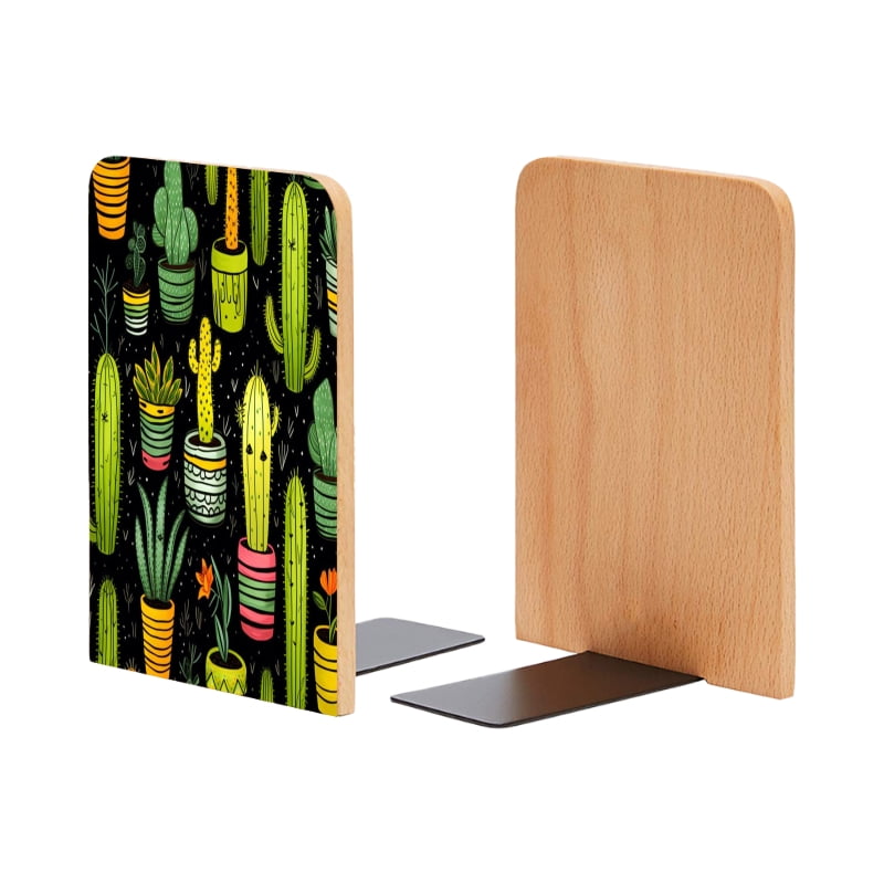 Bookends 1 Pair Non-Skid Bookend Wood Bookends for Shelves Book Stand ...