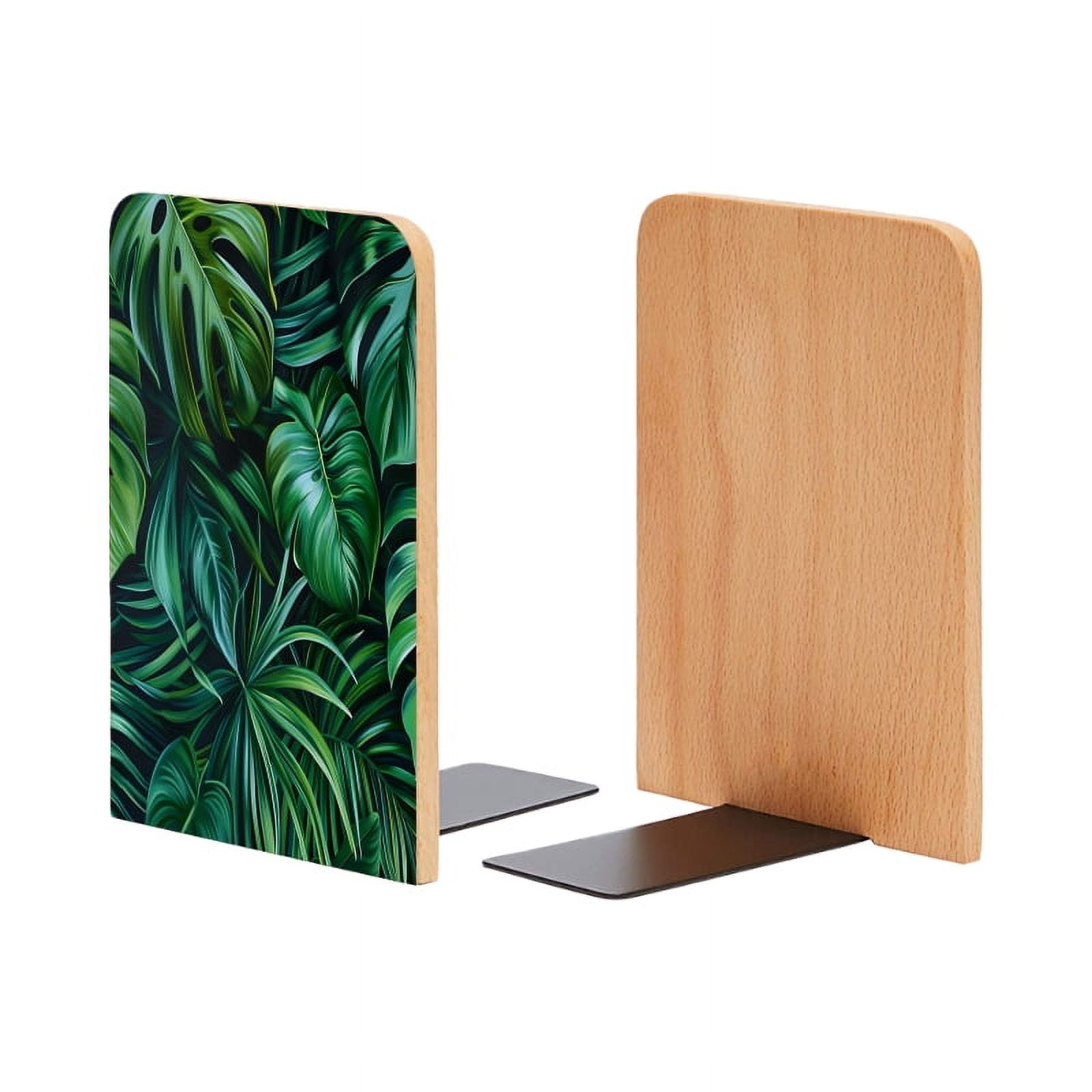 Bookends 1 Pair Non-Skid Bookend Wood Bookends for Shelves Book Stand ...