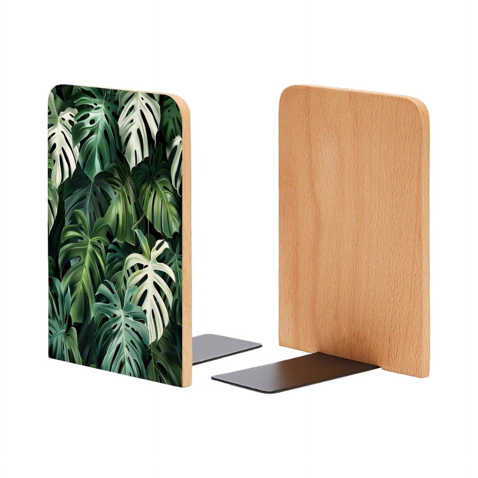 Bookends 1 Pair Non-Skid Bookend Wood Bookends for Shelves Book Stand ...