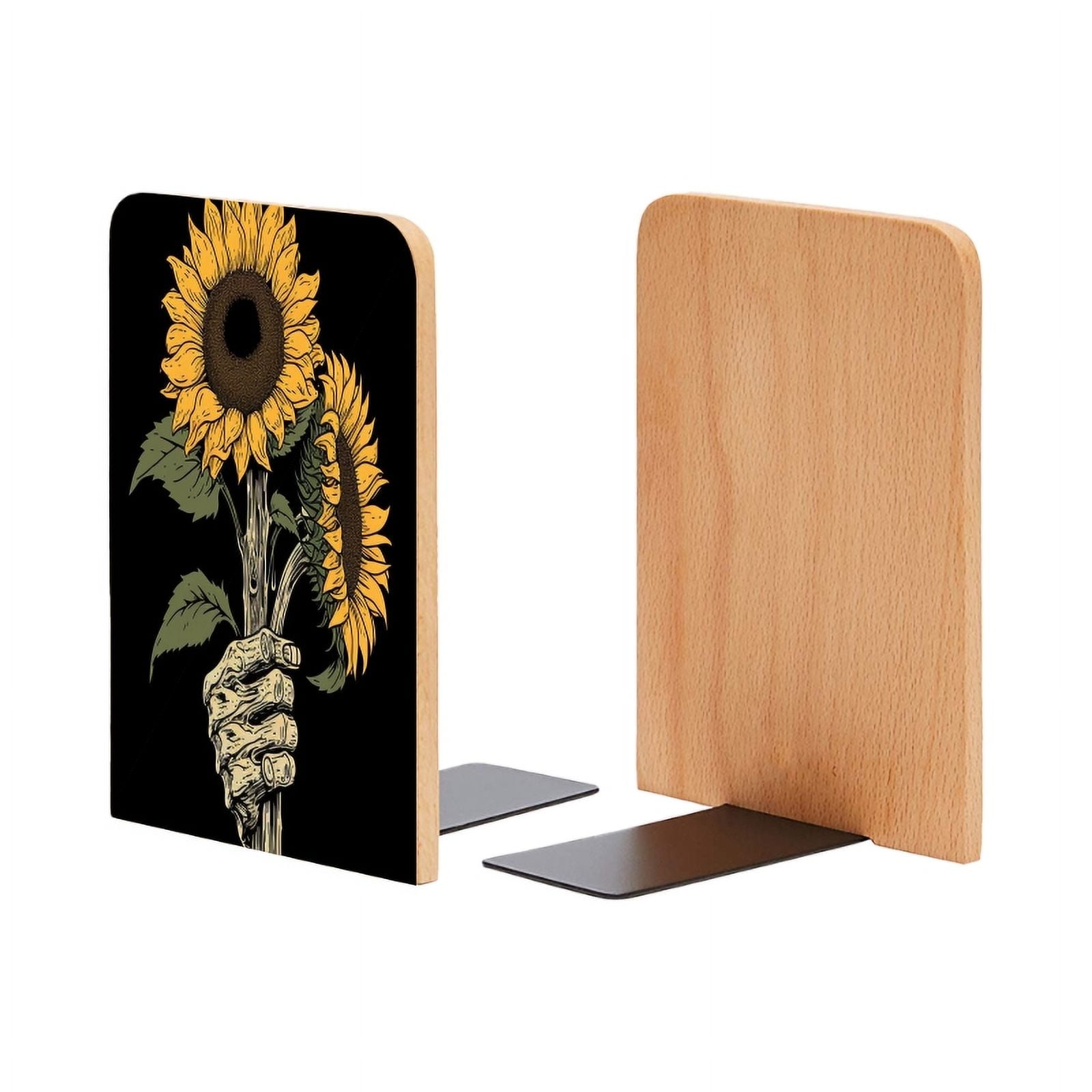Bookends 1 Pair Non-Skid Bookend Wood Bookends for Shelves Book Stand ...