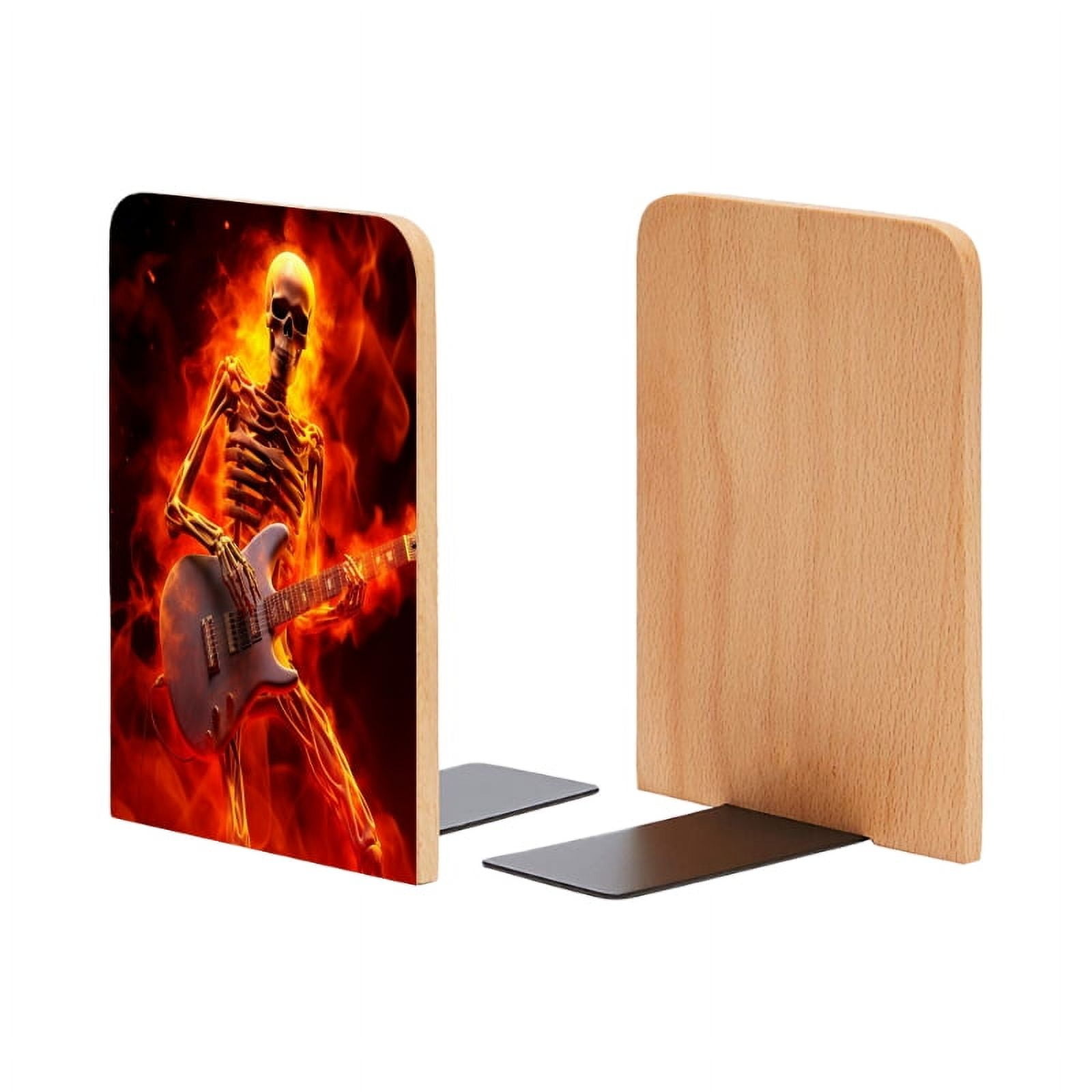 Bookends 1 Pair Non-Skid Bookend Wood Bookends for Shelves Book Stand ...