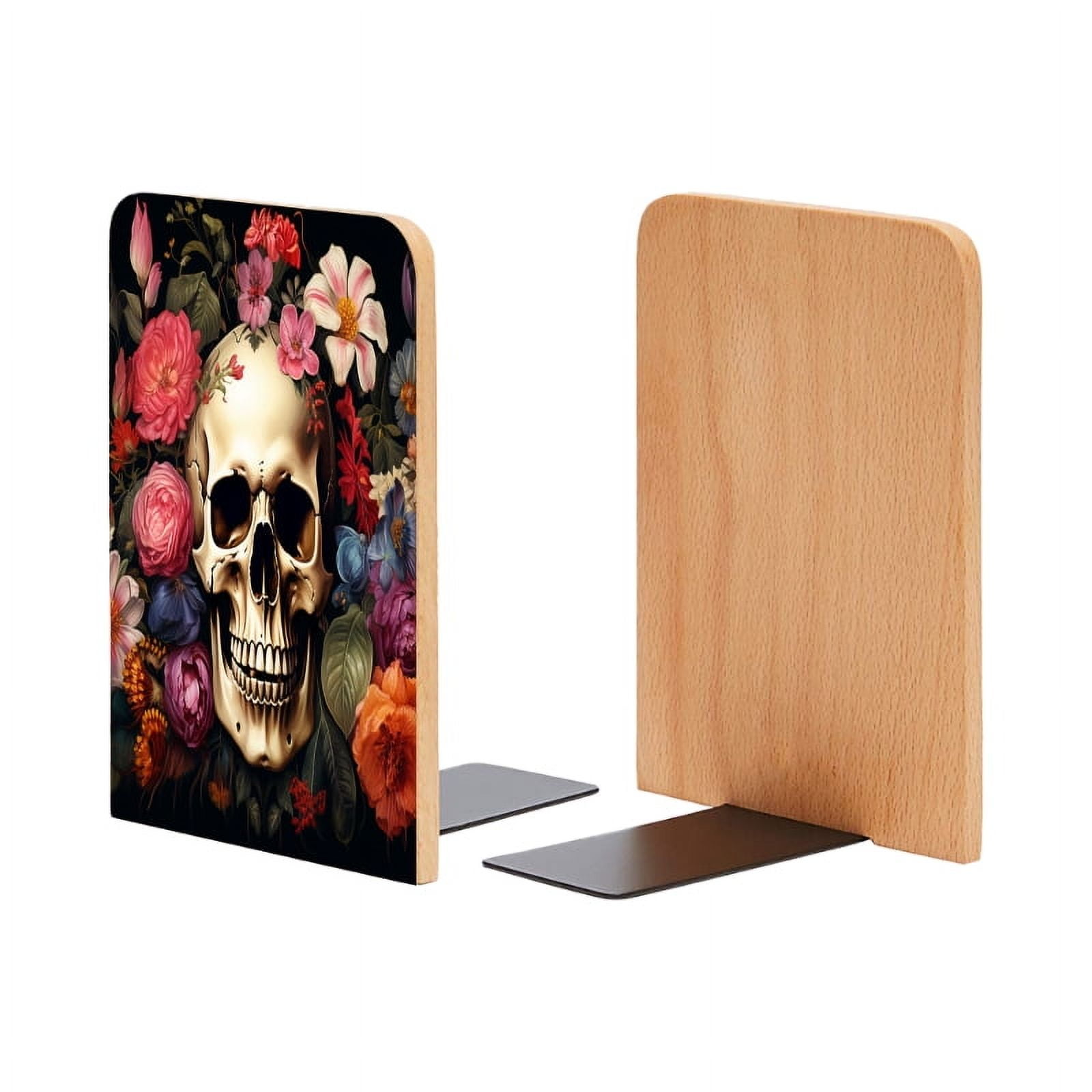 Bookends 1 Pair Non-Skid Bookend Wood Bookends for Shelves Book Stand ...