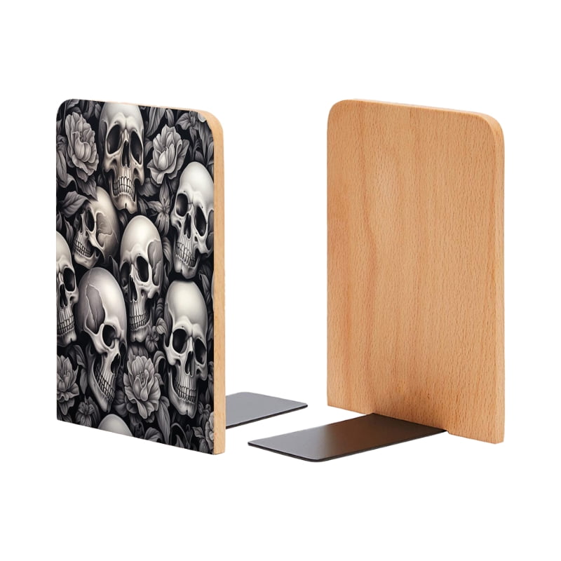 Bookends 1 Pair Non-Skid Bookend Wood Bookends for Shelves Book Stand ...