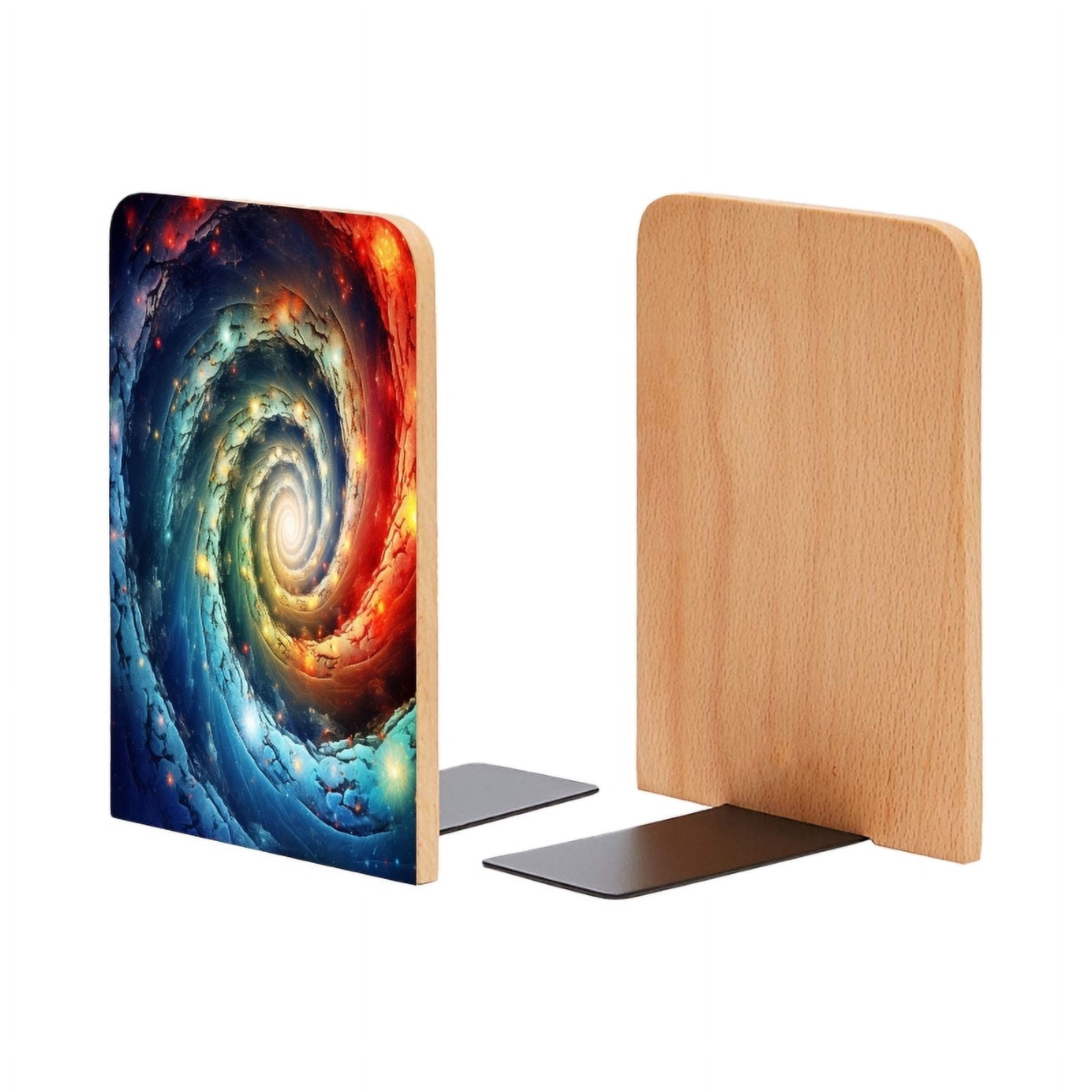 Bookends 1 Pair Non-Skid Bookend Wood Bookends for Shelves Book Stand ...