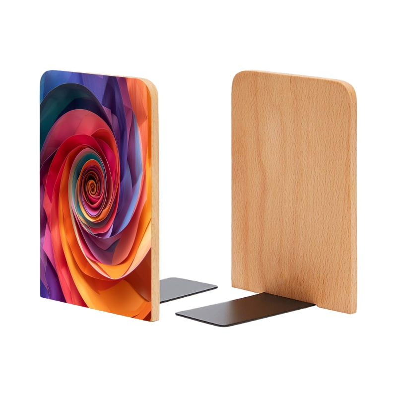 Bookends 1 Pair Non-Skid Bookend Wood Bookends for Shelves Book Stand ...