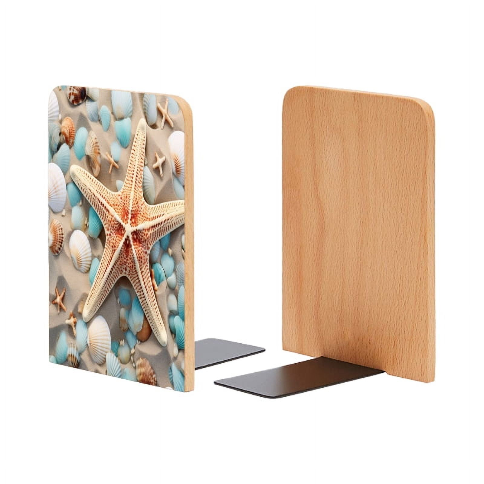 Bookends 1 Pair Non-Skid Bookend Wood Bookends for Shelves Book Stand ...