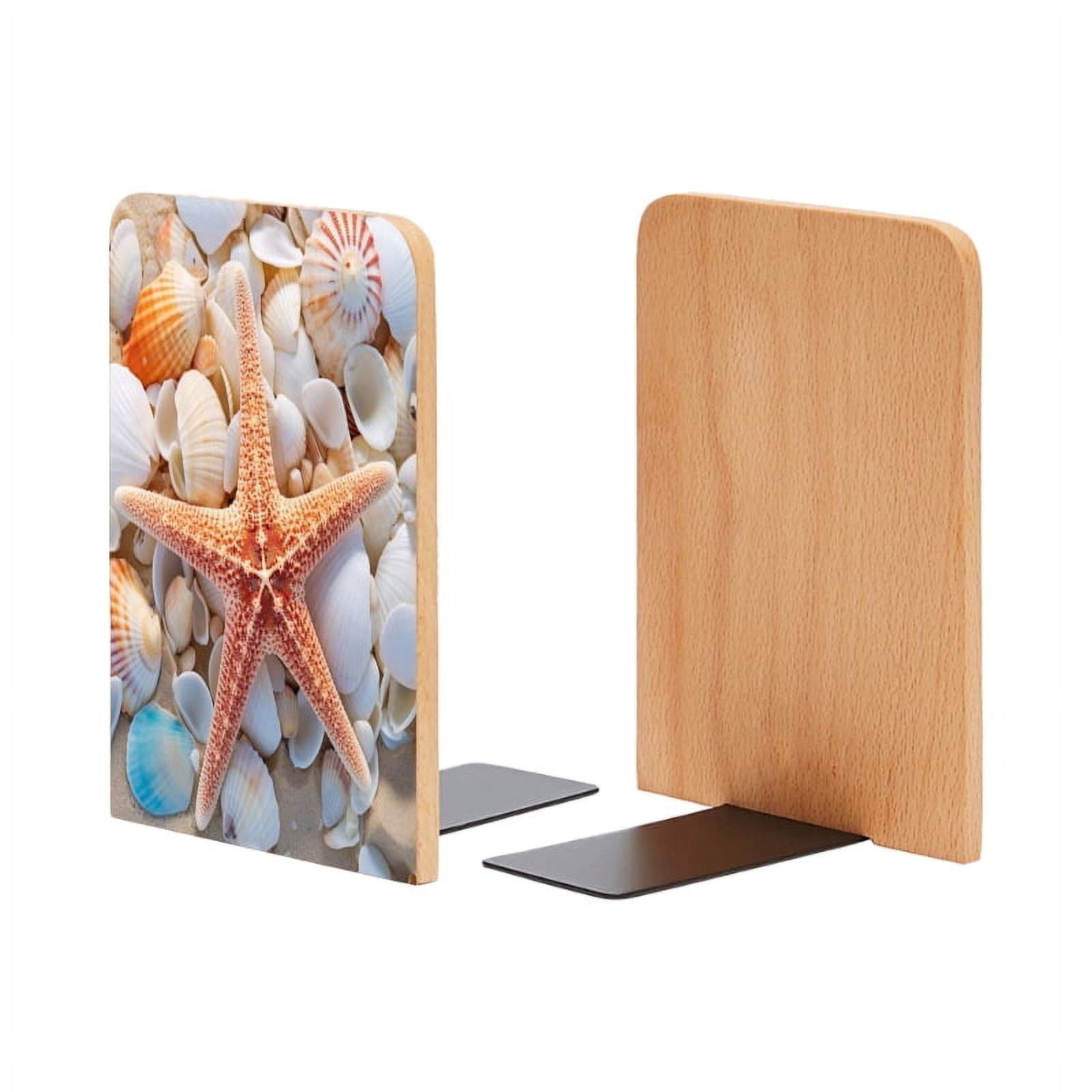 Bookends 1 Pair Non-Skid Bookend Wood Bookends for Shelves Book Stand ...