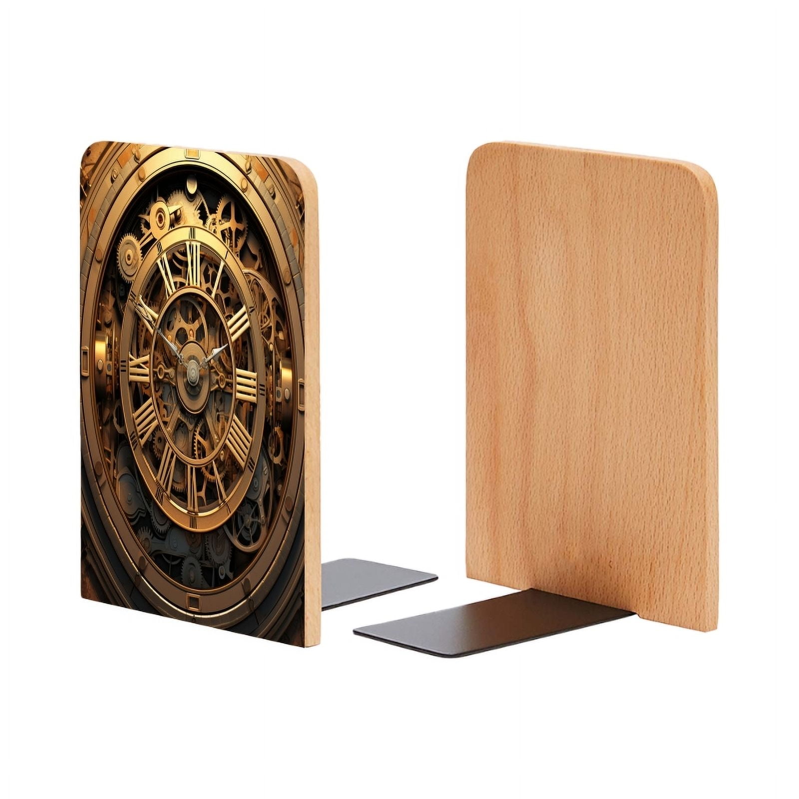 Bookends 1 Pair Non-Skid Bookend Wood Bookends for Shelves Book Stand ...