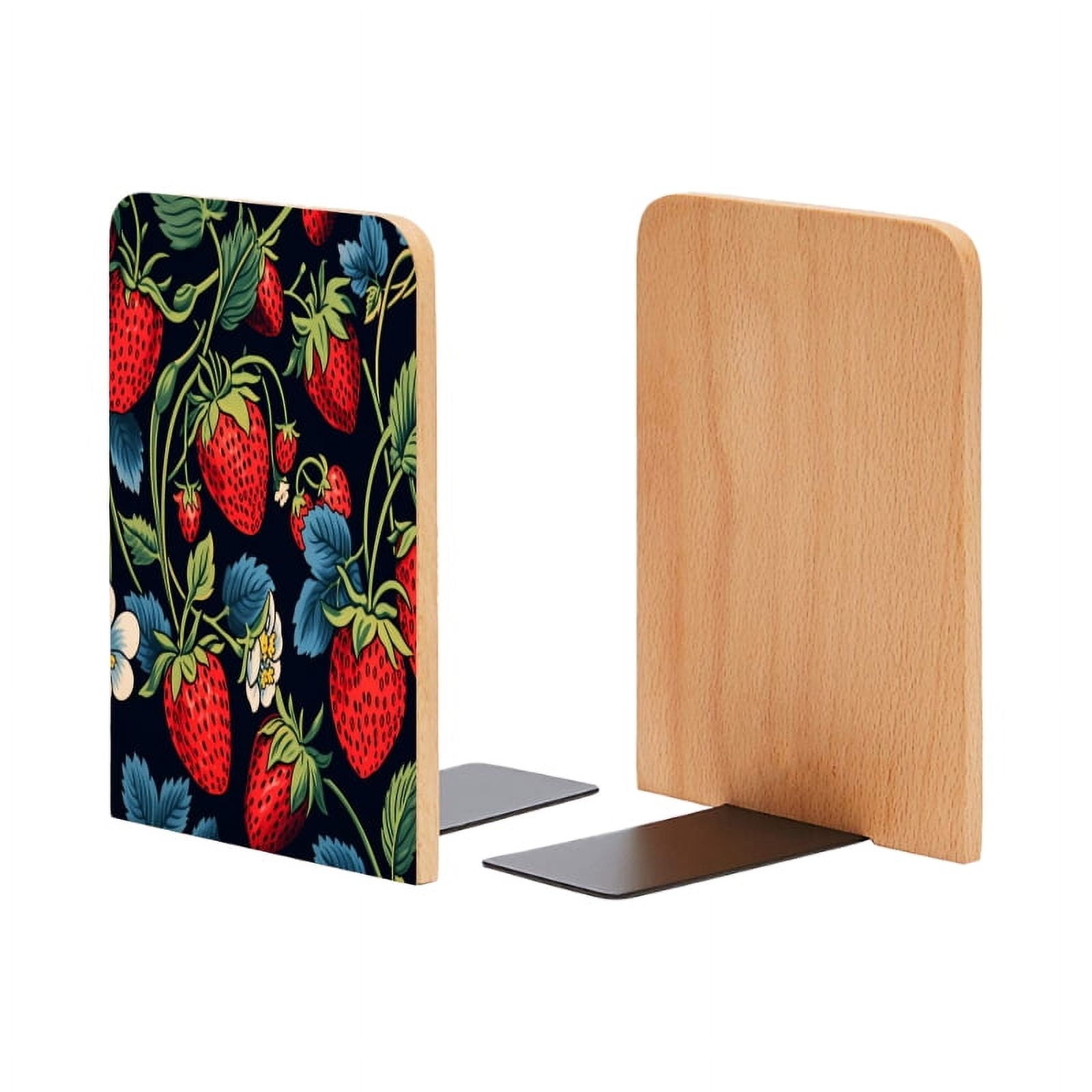 Bookends 1 Pair Non-Skid Bookend Wood Bookends for Shelves Book Stand ...