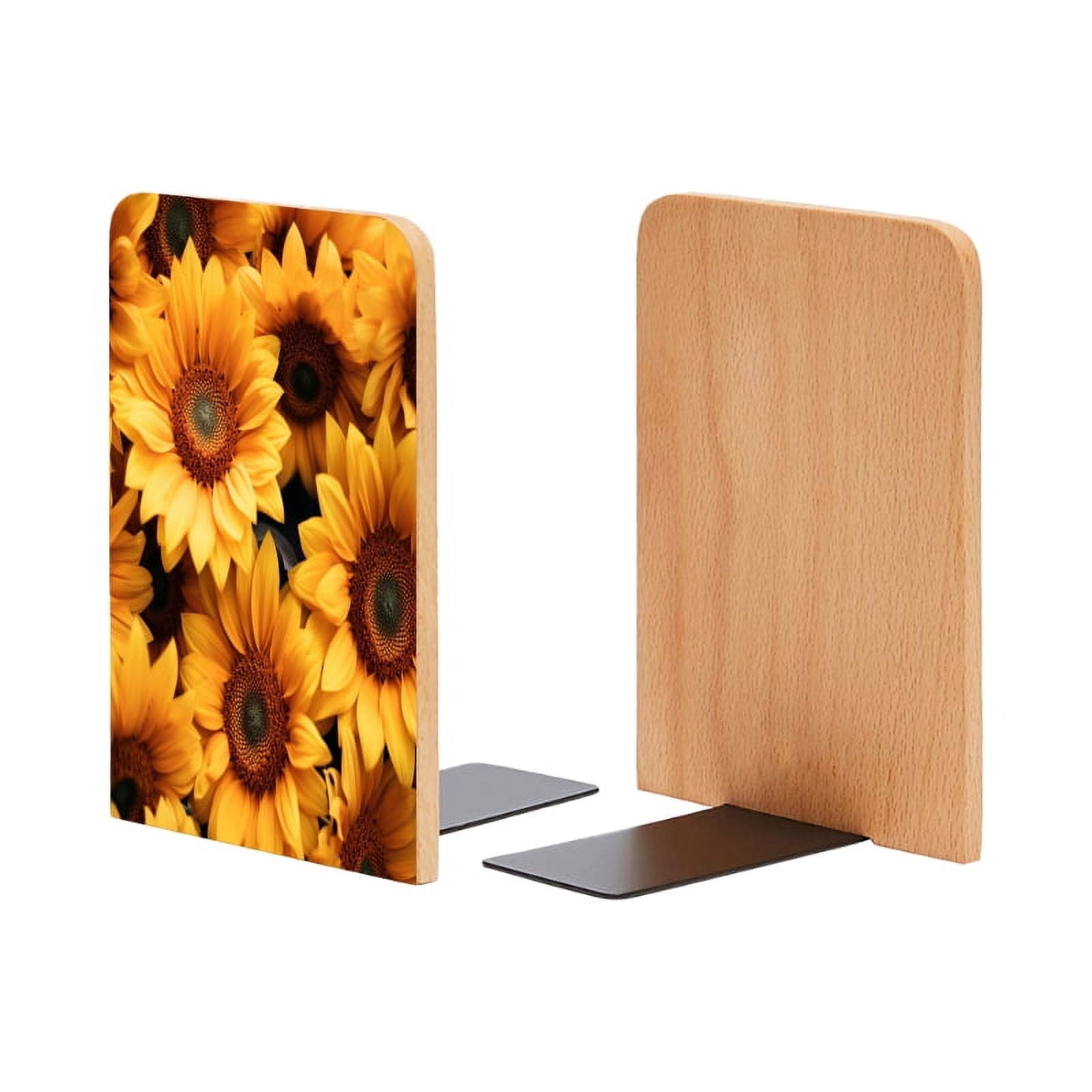 Bookends 1 Pair Non-Skid Bookend Wood Bookends for Shelves Book Stand ...