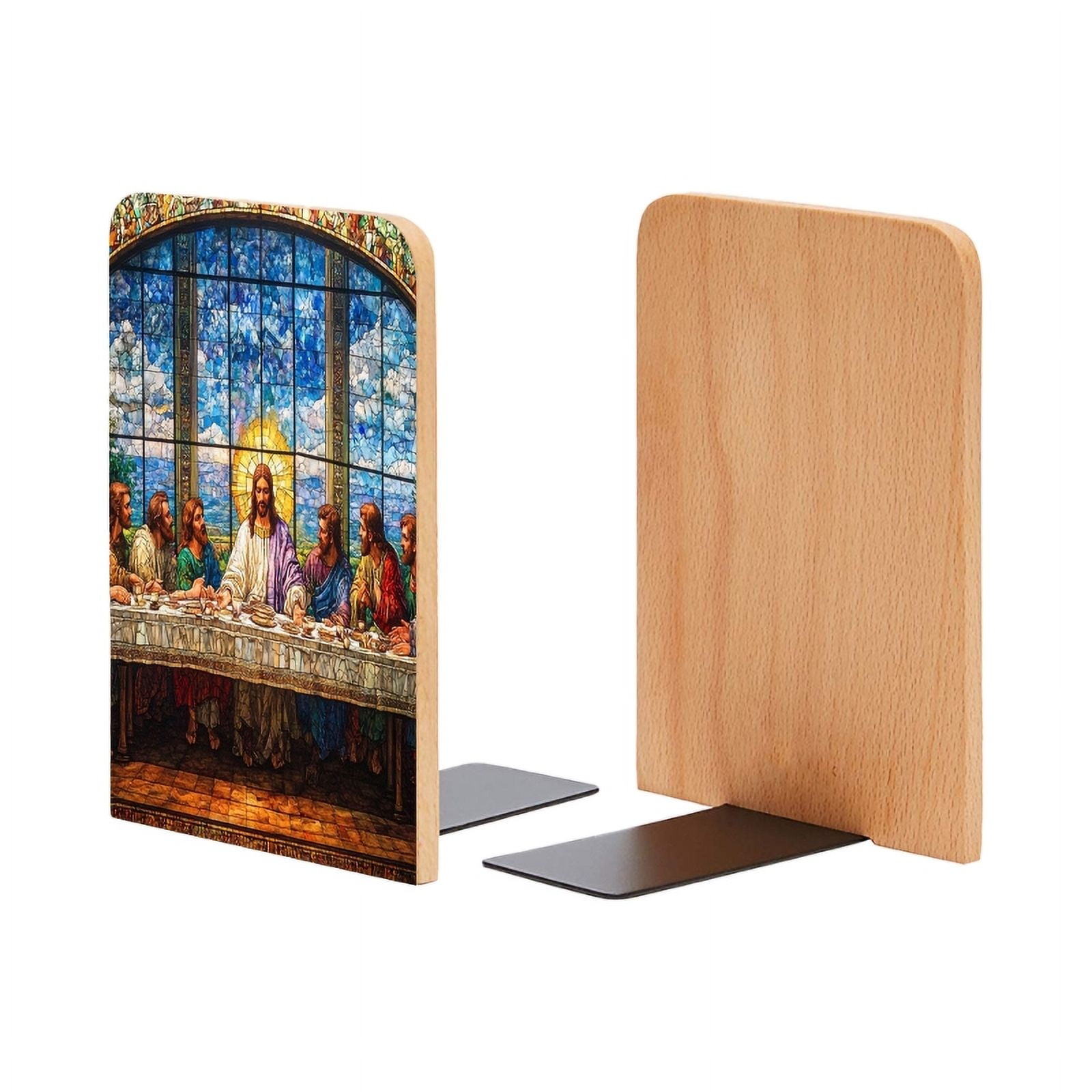 Bookends 1 Pair Non-Skid Bookend Wood Bookends for Shelves Book Stand ...