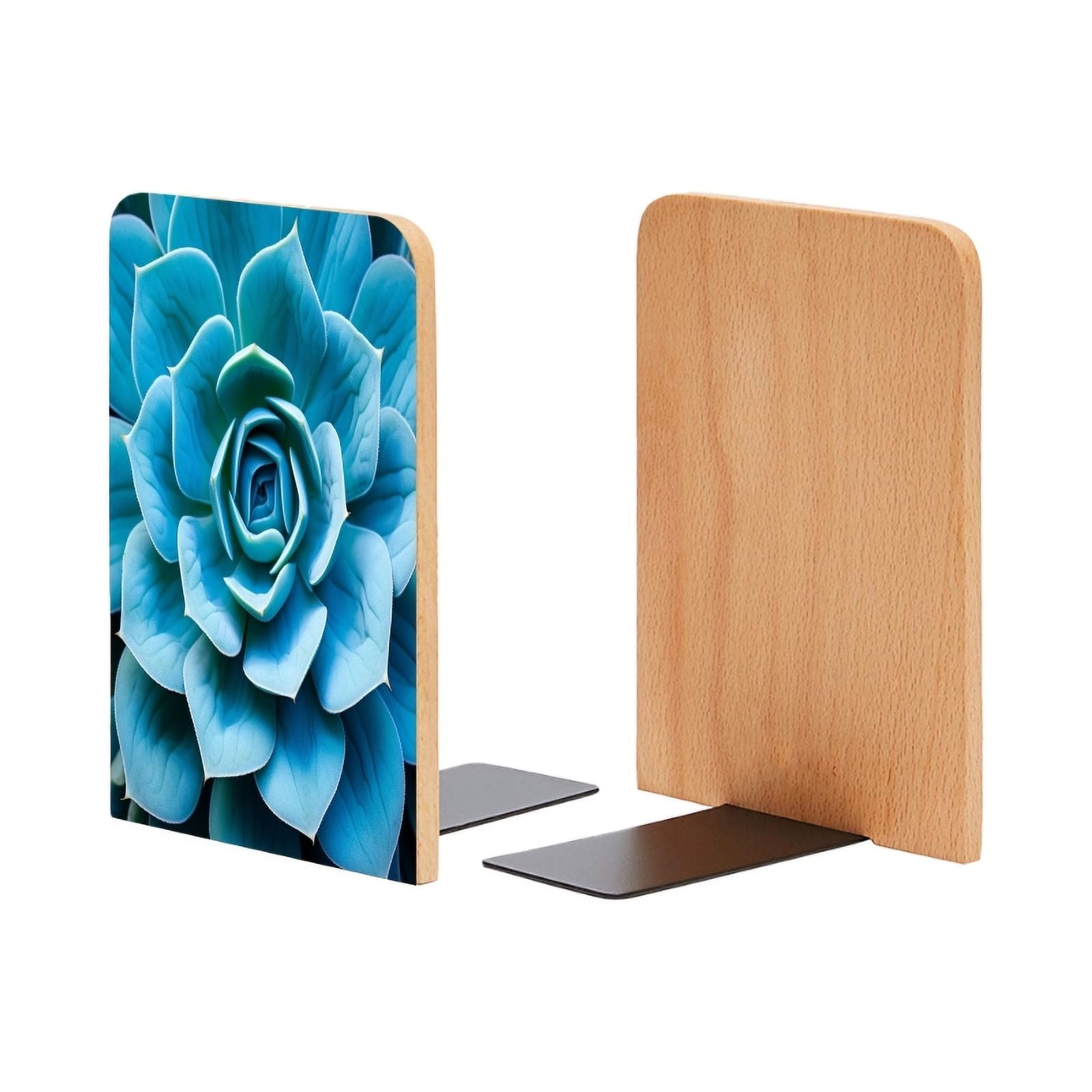 Bookends 1 Pair Non-Skid Bookend Wood Bookends for Shelves Book Stand ...