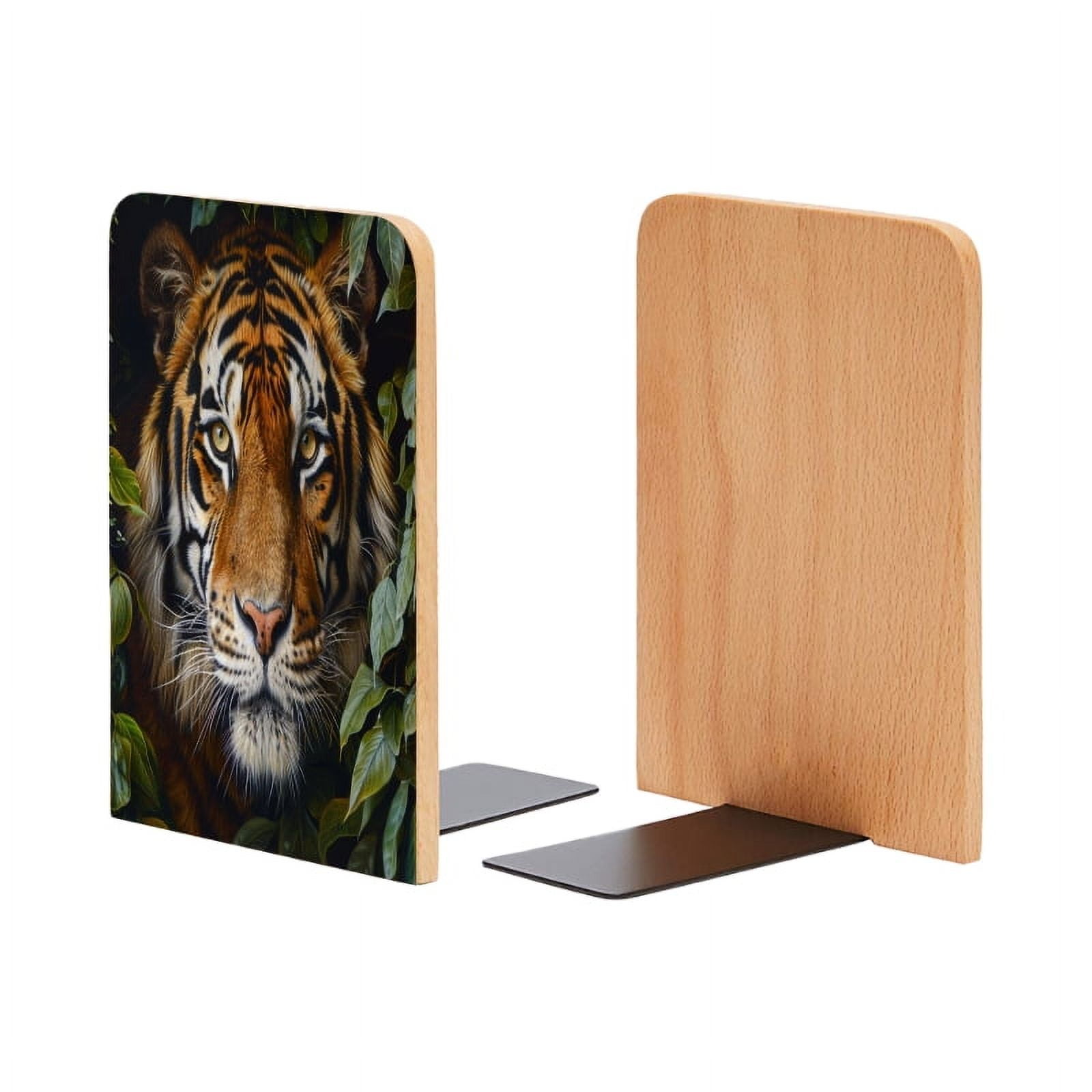 Bookends 1 Pair Non-Skid Bookend Wood Bookends for Shelves Book Stand ...