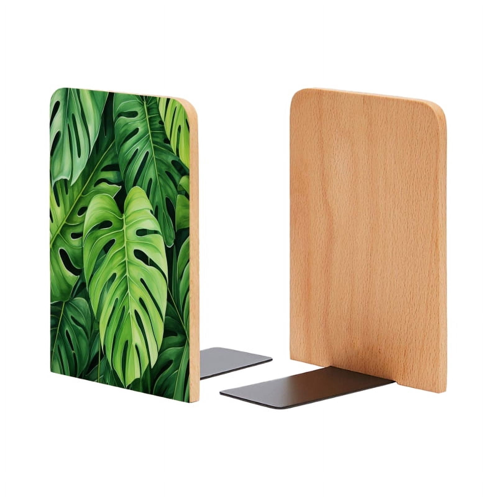 Bookends 1 Pair Non-Skid Bookend Wood Bookends for Shelves Book Stand ...