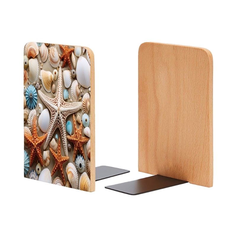 Bookends 1 Pair Non-Skid Bookend Wood Bookends for Shelves Book Stand ...