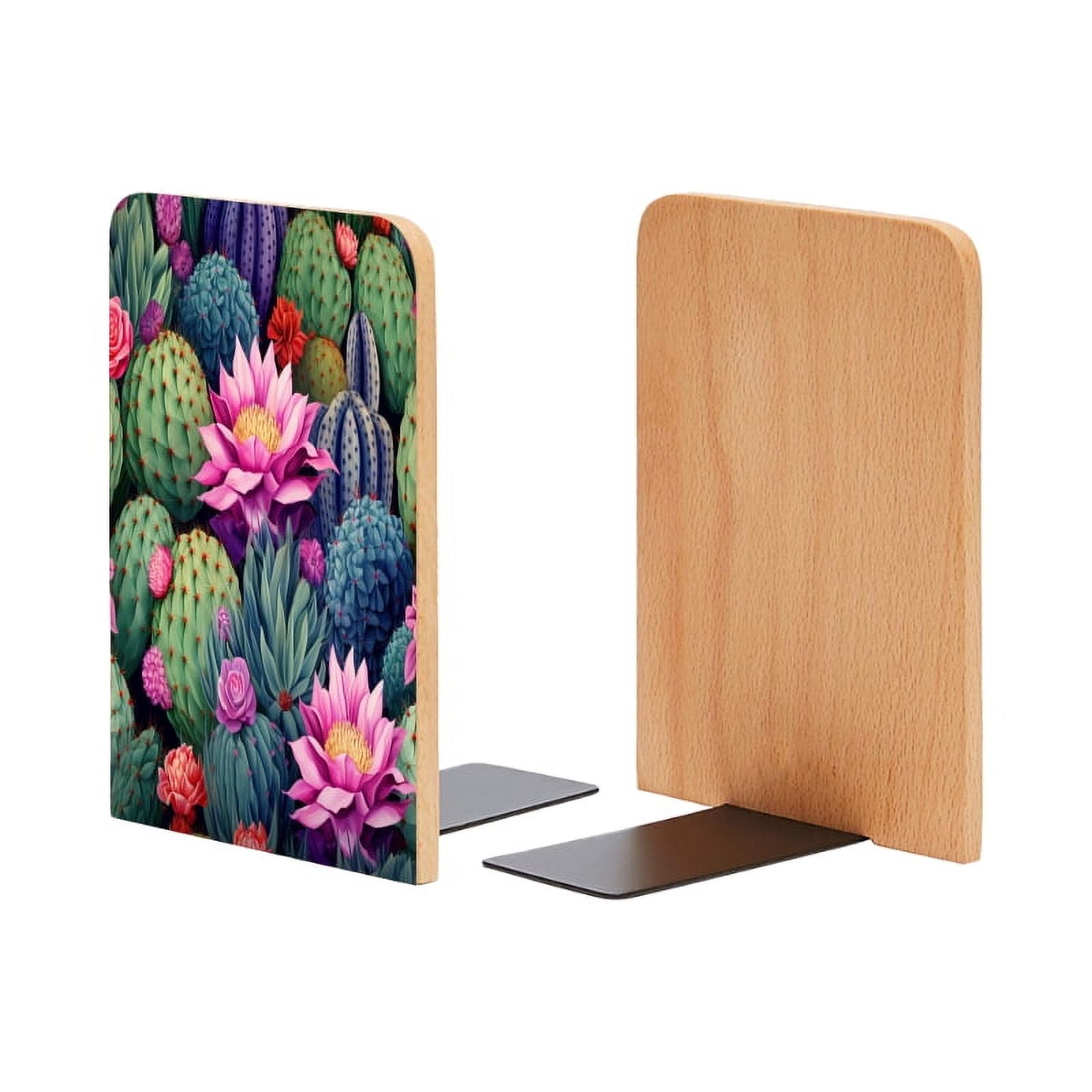 Bookends 1 Pair Non-Skid Bookend Wood Bookends for Shelves Book Stand ...