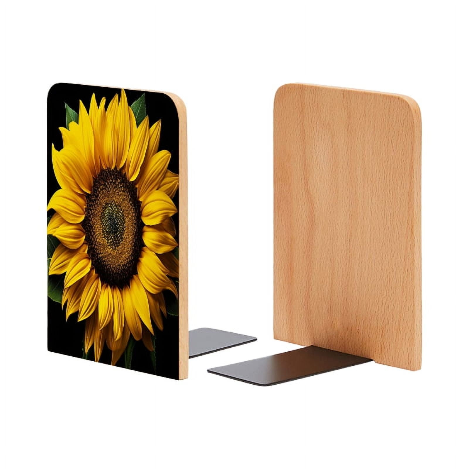 Bookends 1 Pair Non-Skid Bookend Wood Bookends for Shelves Book Stand ...