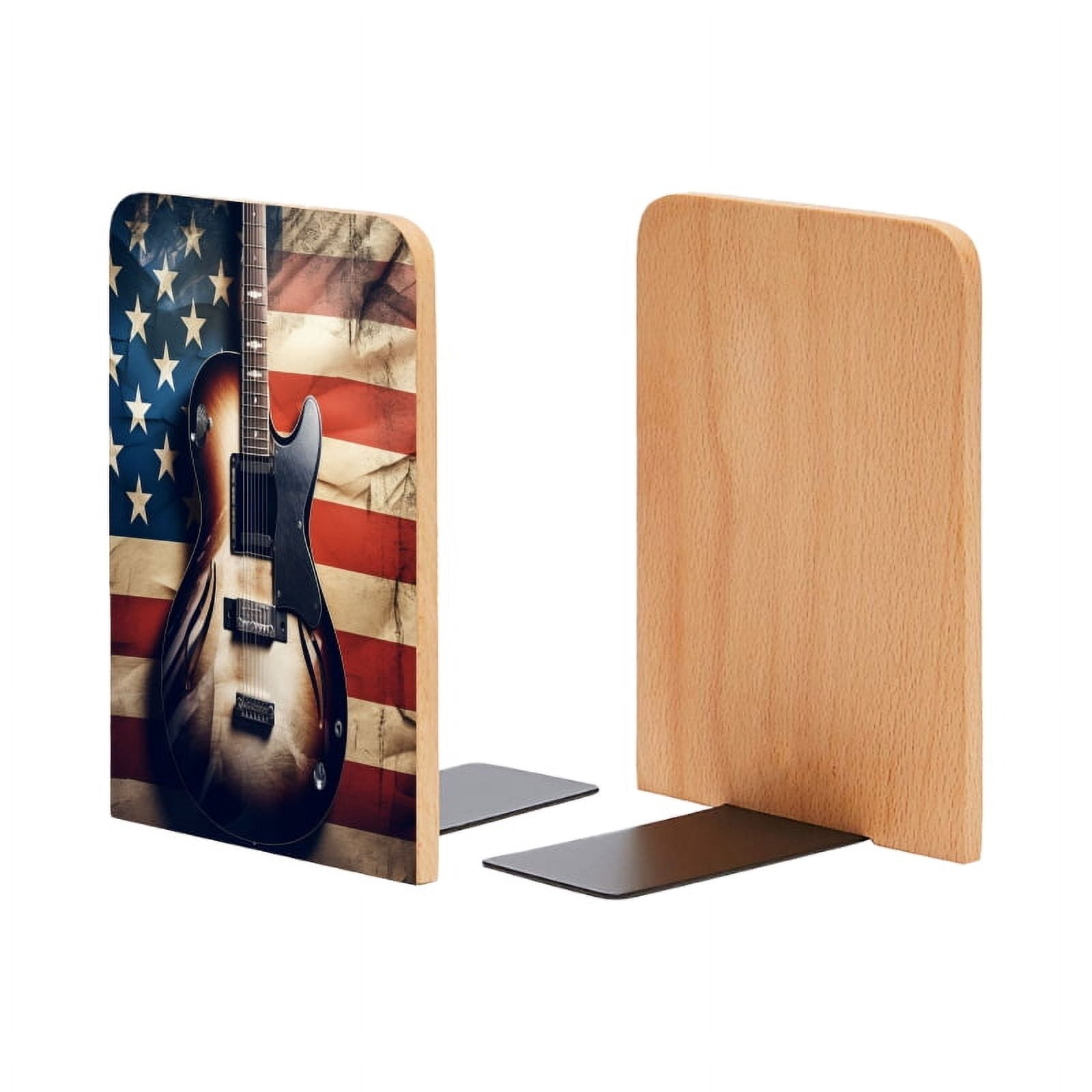 Bookends 1 Pair Non-Skid Bookend Wood Bookends for Shelves Book Stand ...