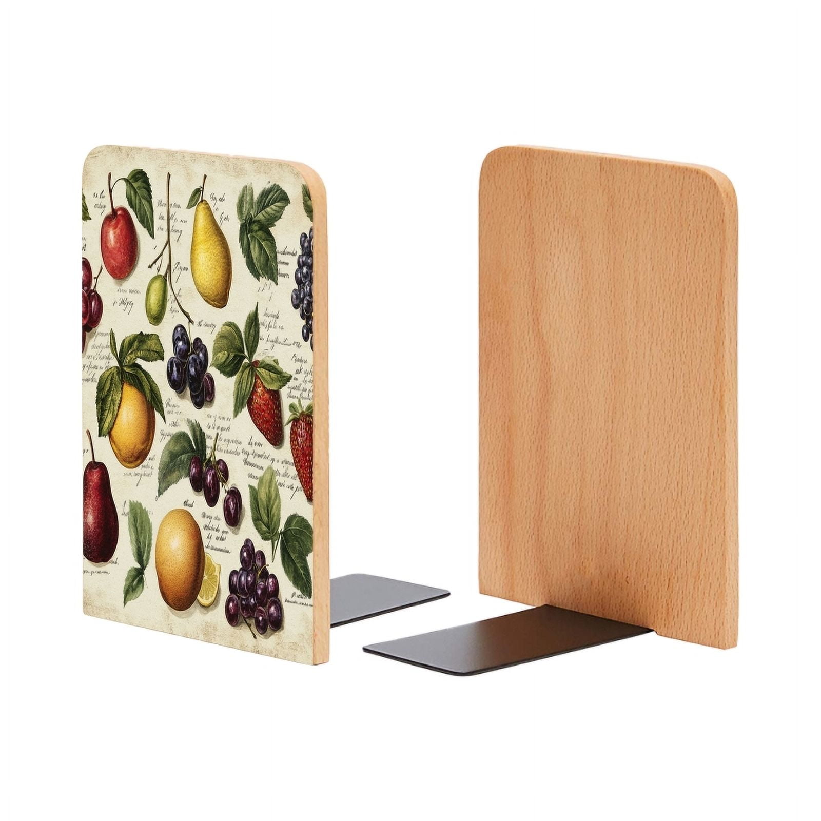 Bookends 1 Pair Non-Skid Bookend Wood Bookends for Shelves Book Stand ...