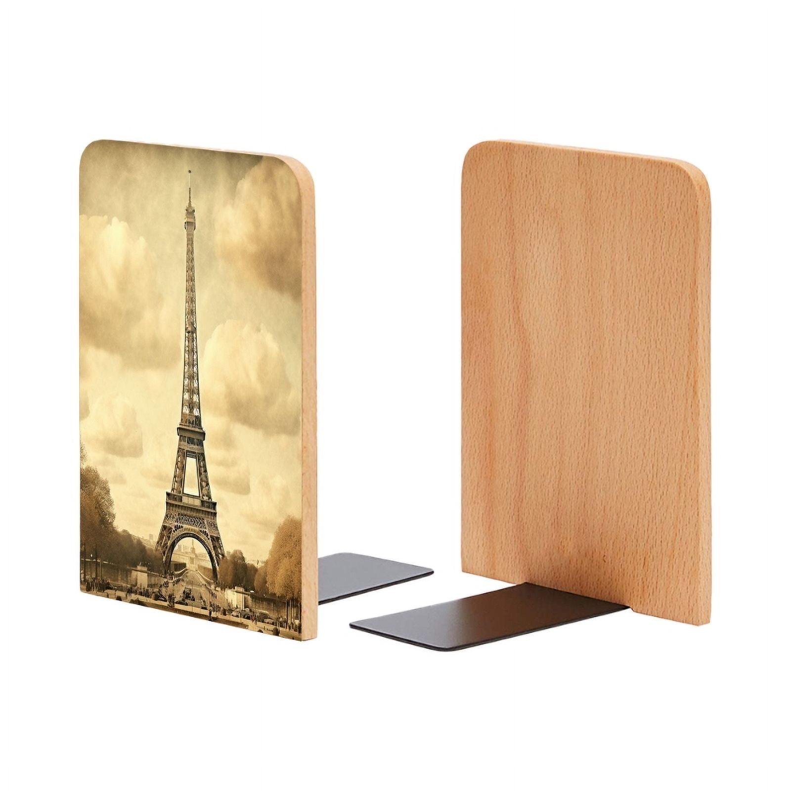 Bookends 1 Pair Non-Skid Bookend Wood Bookends for Shelves Book Stand ...