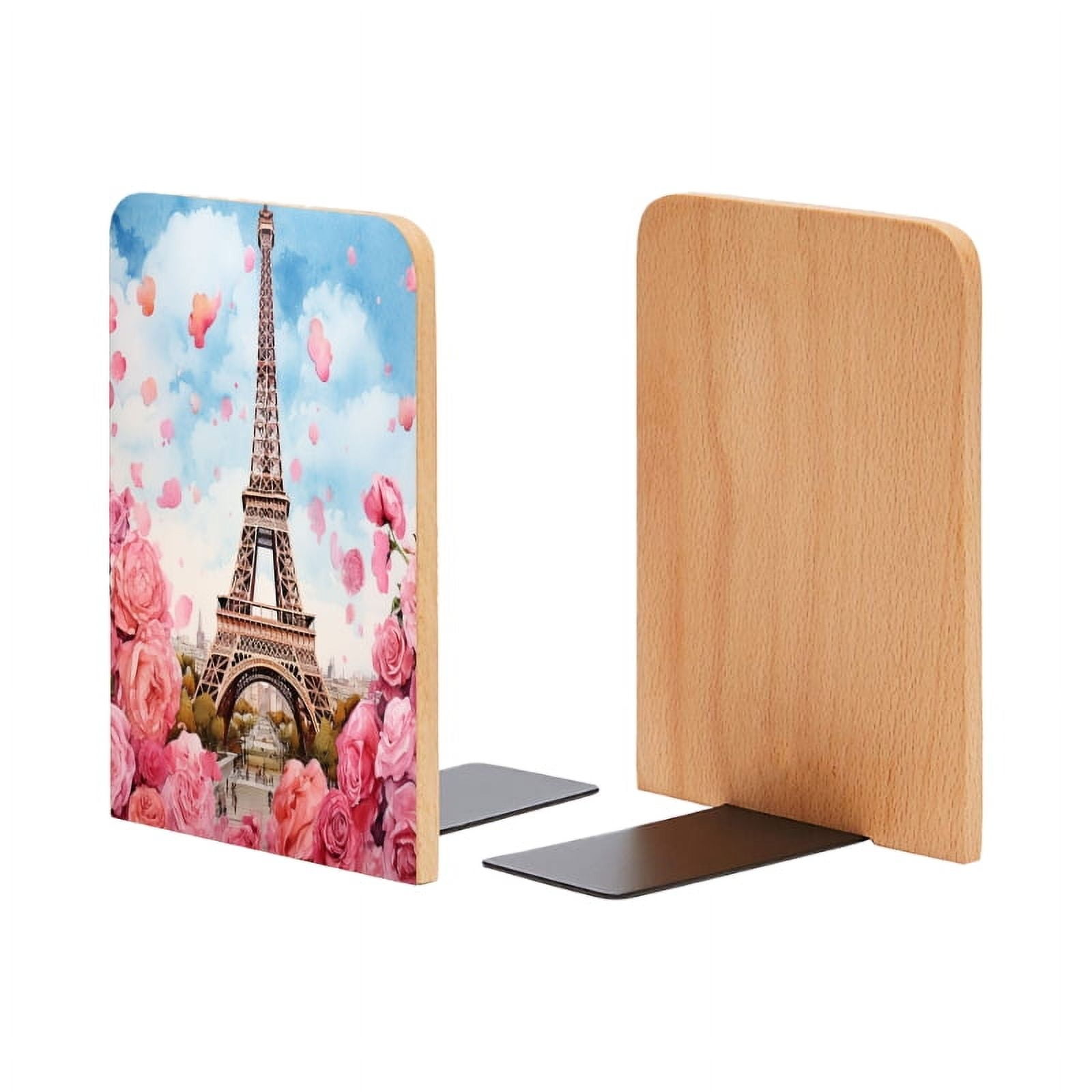 Bookends 1 Pair Non-Skid Bookend Wood Bookends for Shelves Book Stand ...