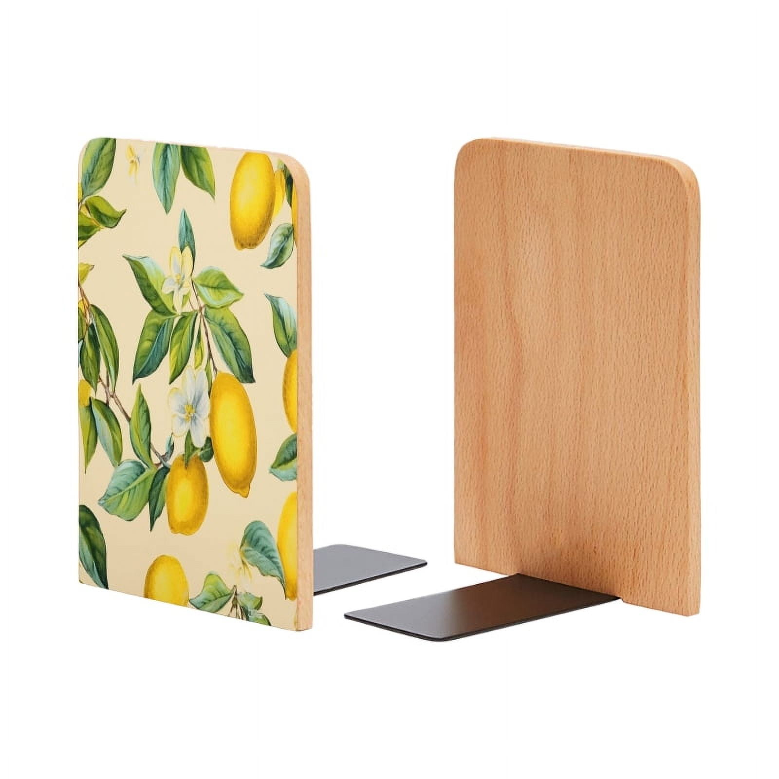 Bookends 1 Pair Non-Skid Bookend Wood Bookends for Shelves Book Stand ...