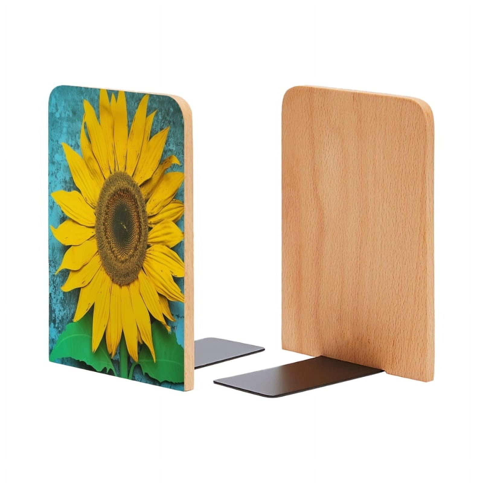 Bookends 1 Pair Non-Skid Bookend Wood Bookends for Shelves Book Stand ...