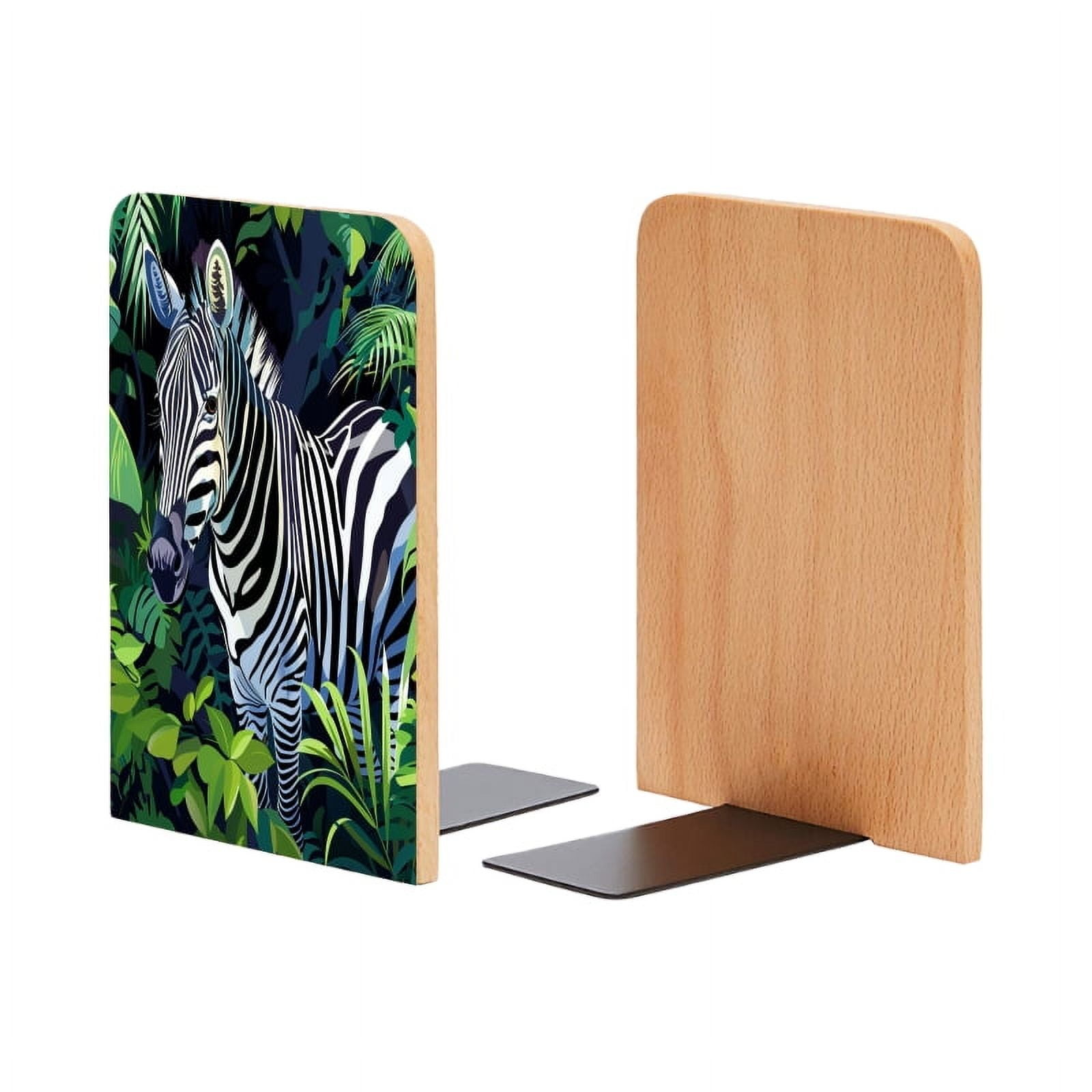 Bookends 1 Pair Non-Skid Bookend Wood Bookends for Shelves Book Stand ...