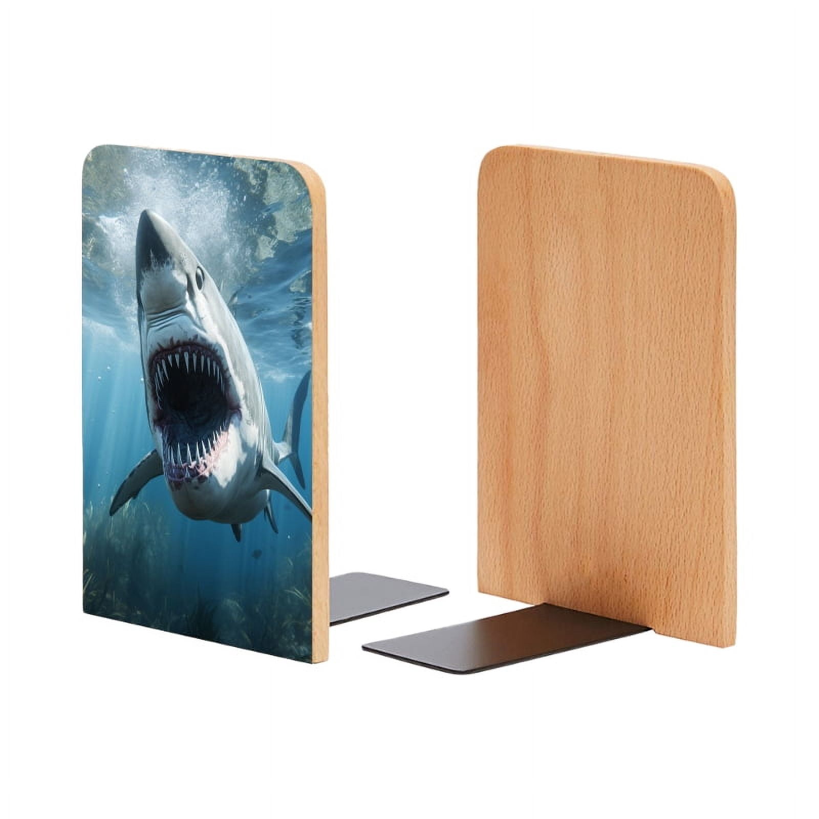 Bookends 1 Pair Non-Skid Bookend Wood Bookends for Shelves Book Stand ...