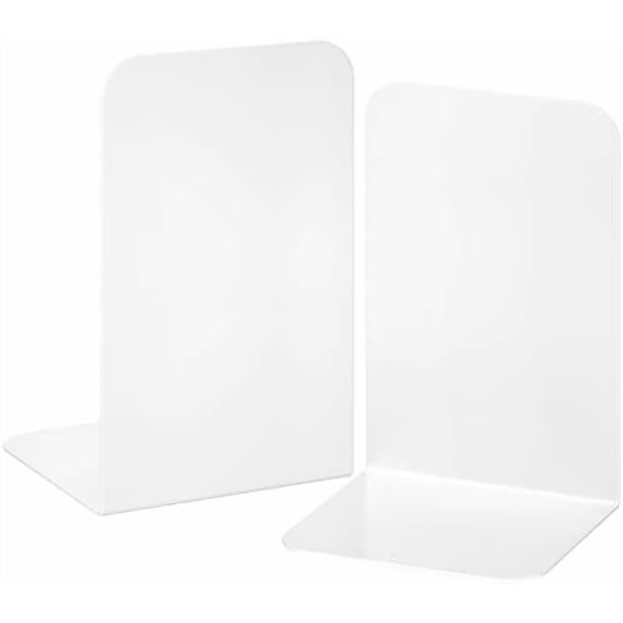 Bookends 1 Pair, White Metal Book Ends, Bookends for Shelves, Book ...