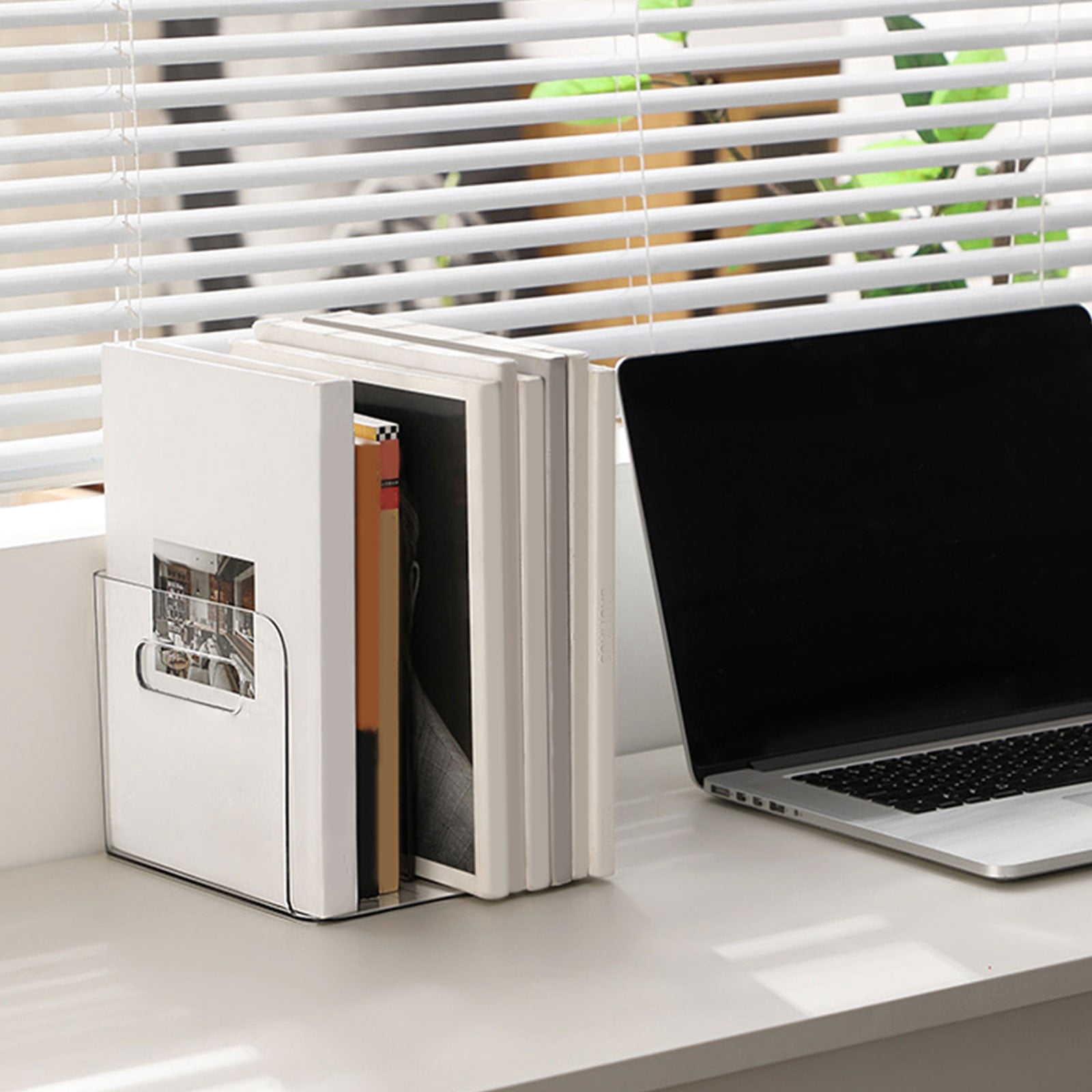 Bookends Clear Acrylic Double Layer Desktop File Rack Transparent Shelf ...