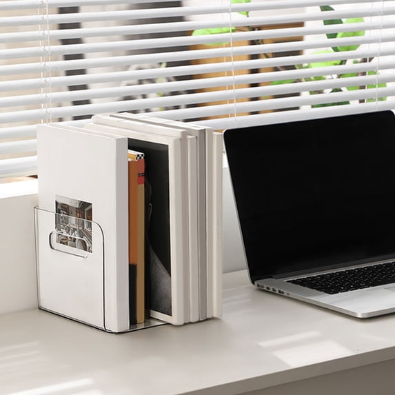 Bookends Clear Acrylic Double Layer Desktop File Rack Transparent Shelf ...