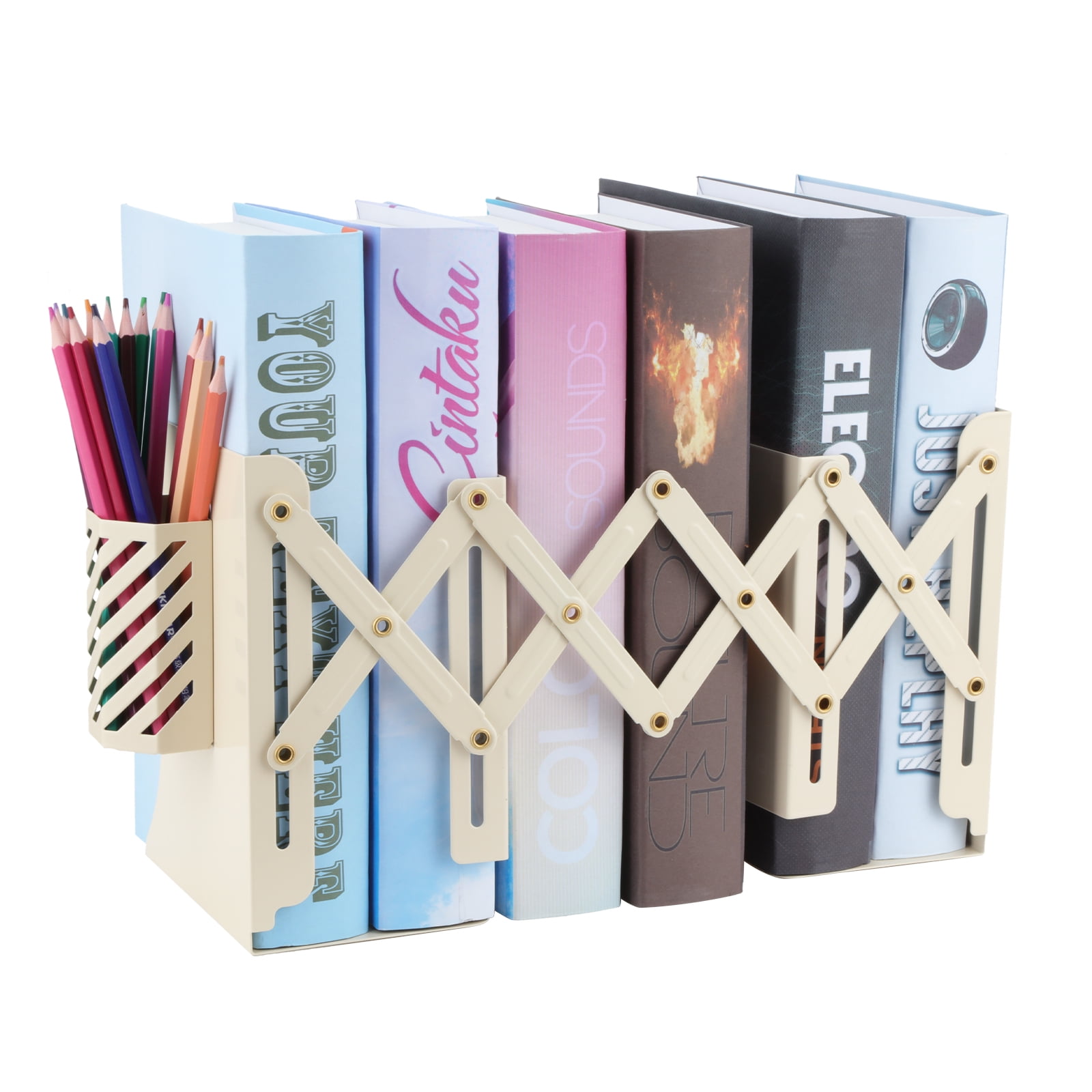 Bookends Expandable Stand Holder Book File Shelf Organizer Adjustable ...