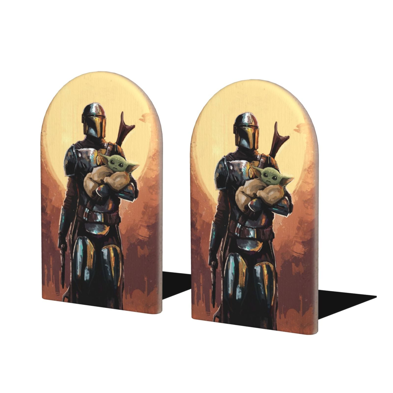 Bookends, Mandalorian Baby Yoda Creative Decorative Wooden Bookend For ...