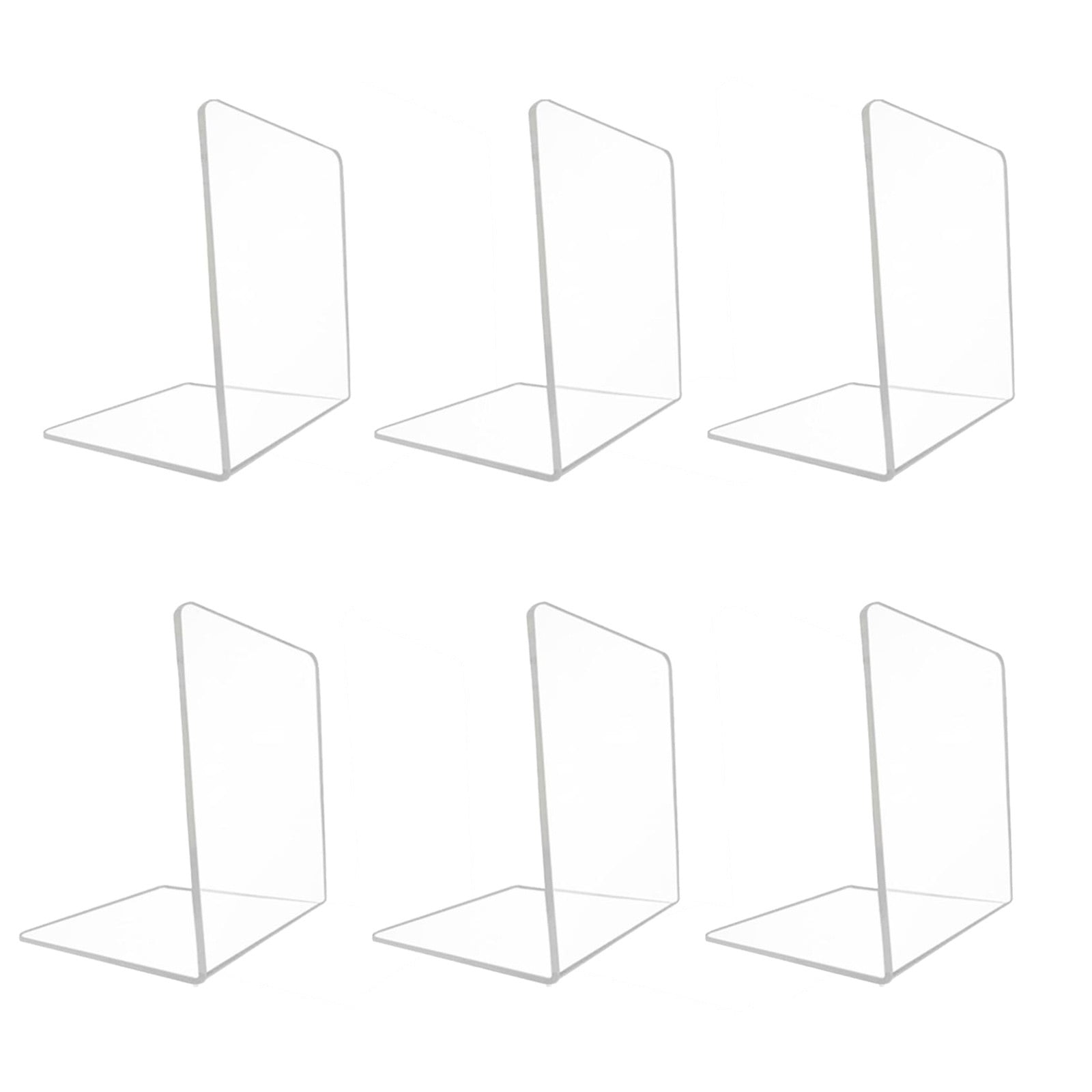 Bookends Pair, Tyeign Transparent Acrylic Bookshelf L Shaped Bookshelf ...