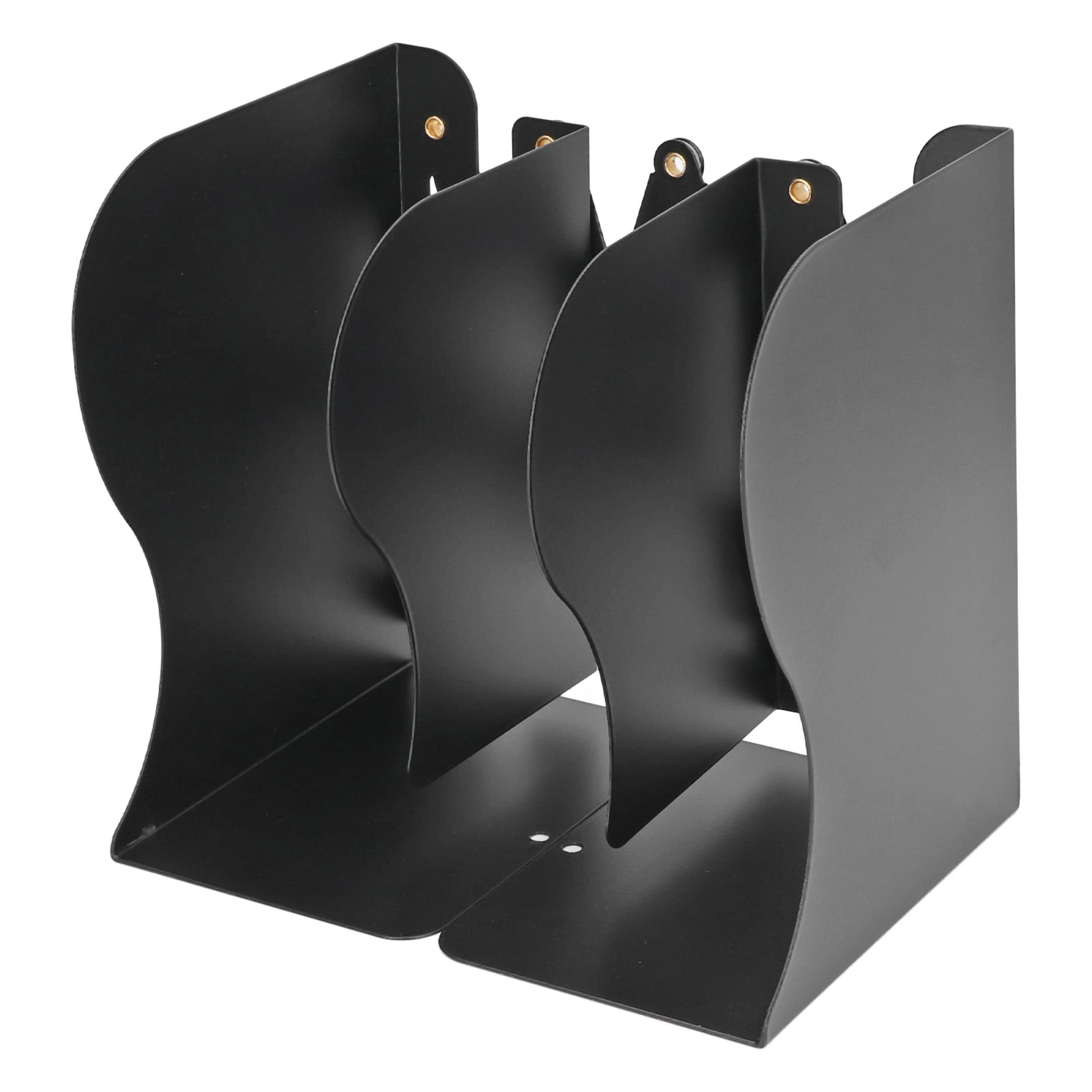 Bookends Retractable Simple Black Small Rounded Edges Stainless Steel ...